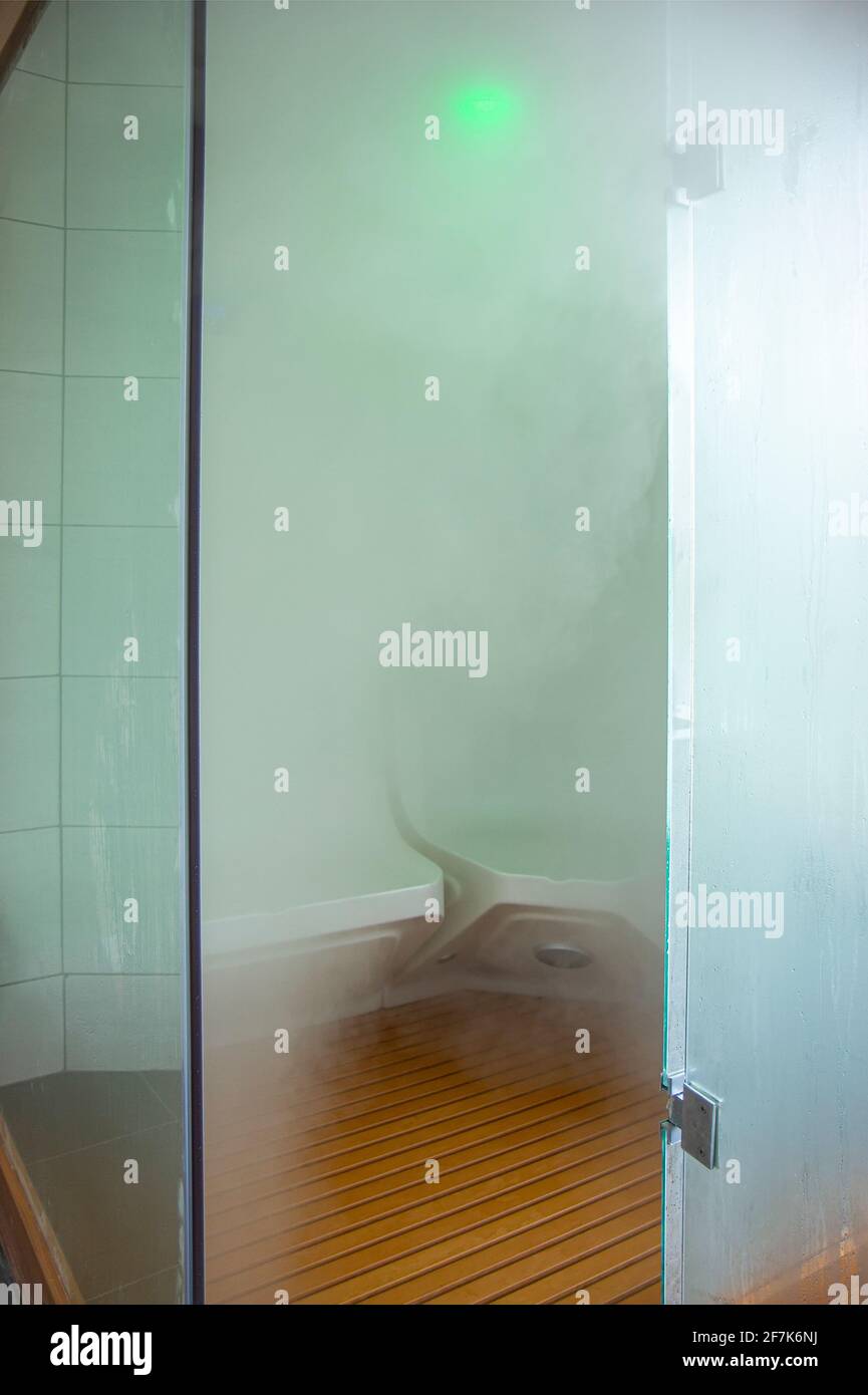 Modern steam bath in the bathroom Stock Photo - Alamy