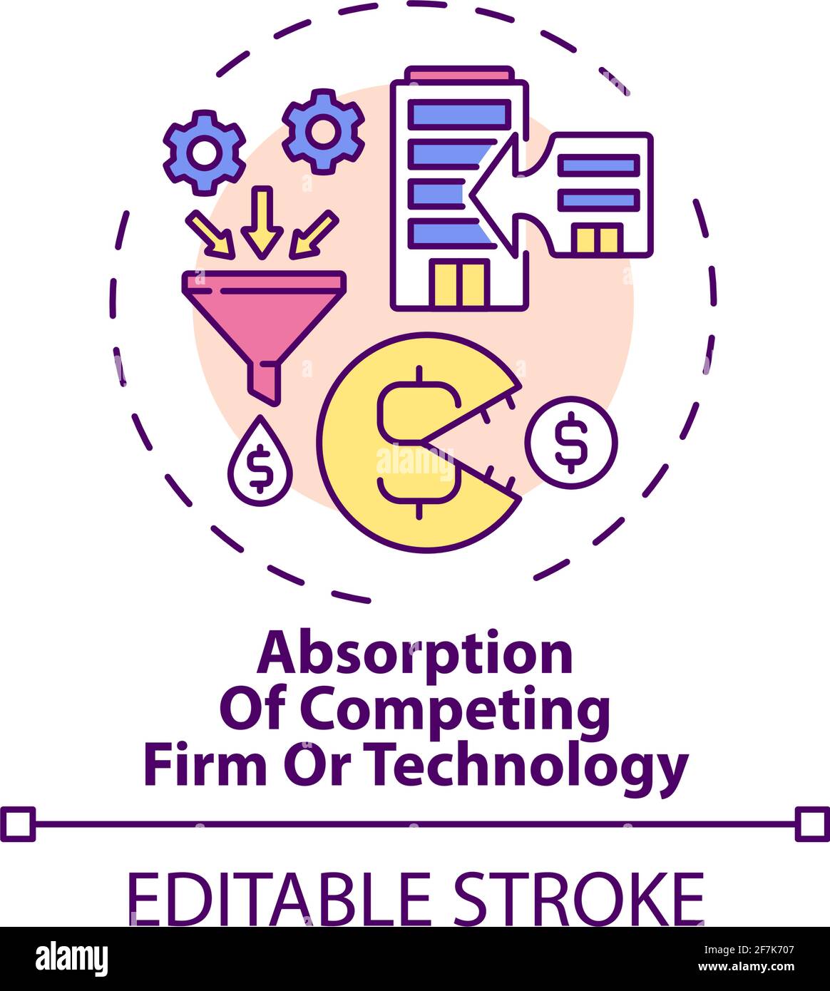 Competing firm and technology absorption concept icon Stock Vector ...