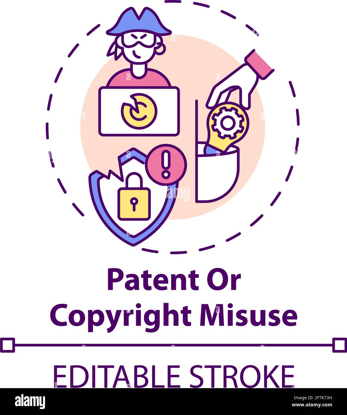 Patent and copyright misuse concept icon Stock Vector Image & Art - Alamy