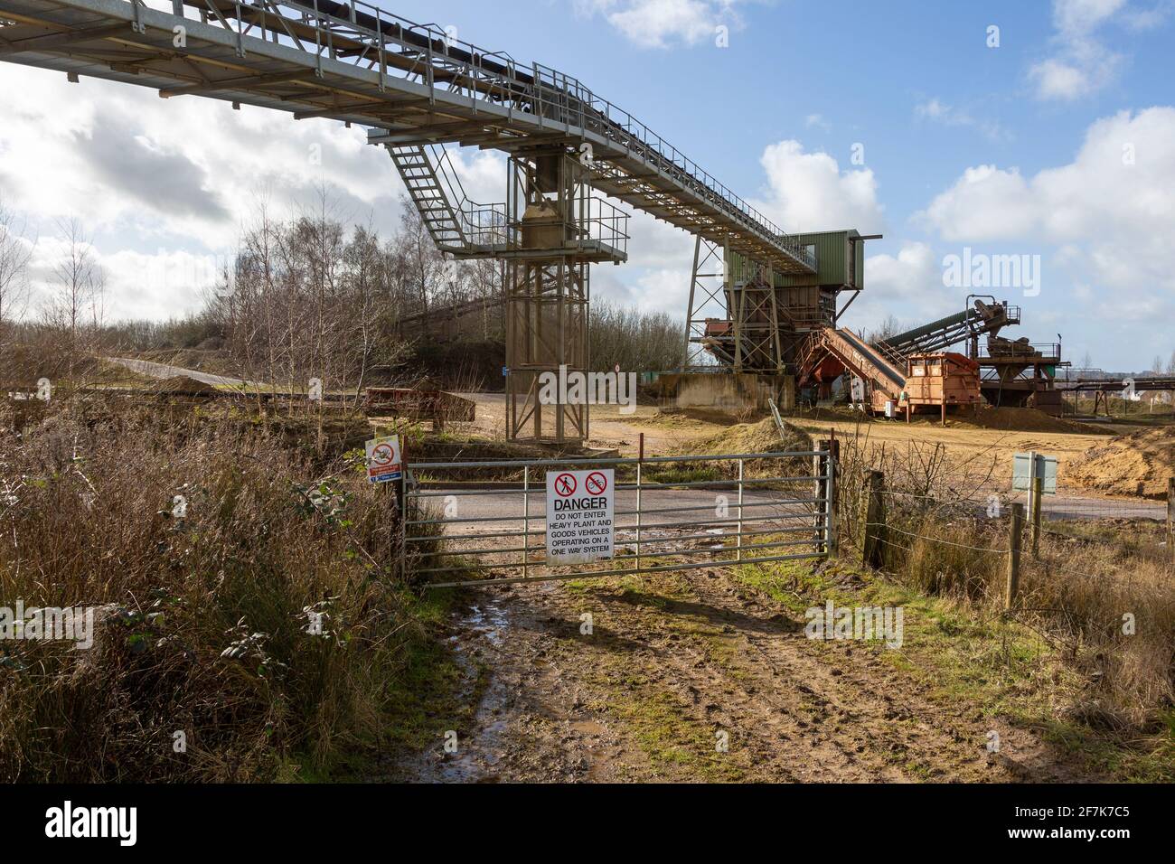 Conveyor belt quarrying machinery now disused, Hills quarry, clan ...