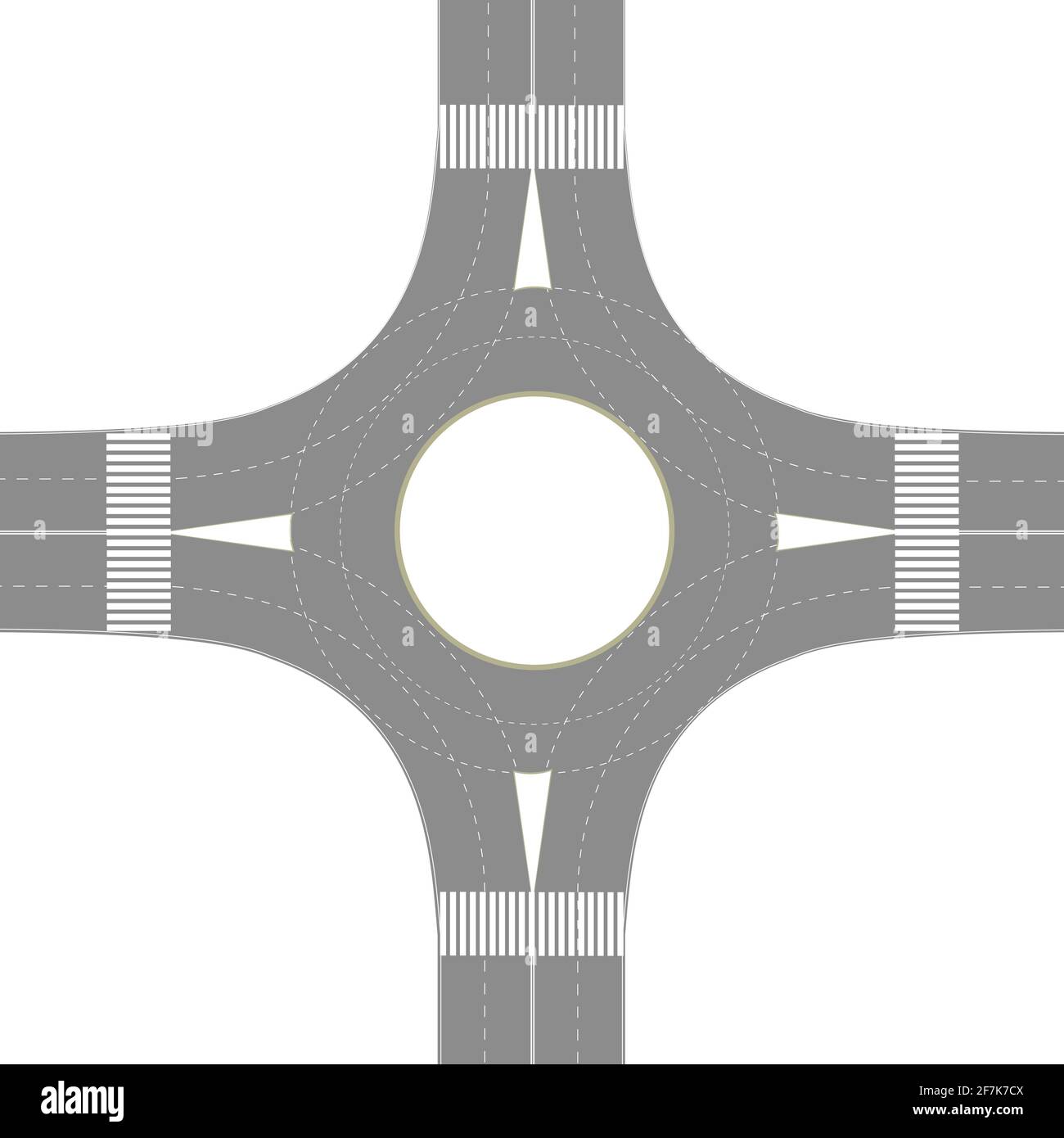 Roundabout road junction over white background Stock Vector Image & Art ...