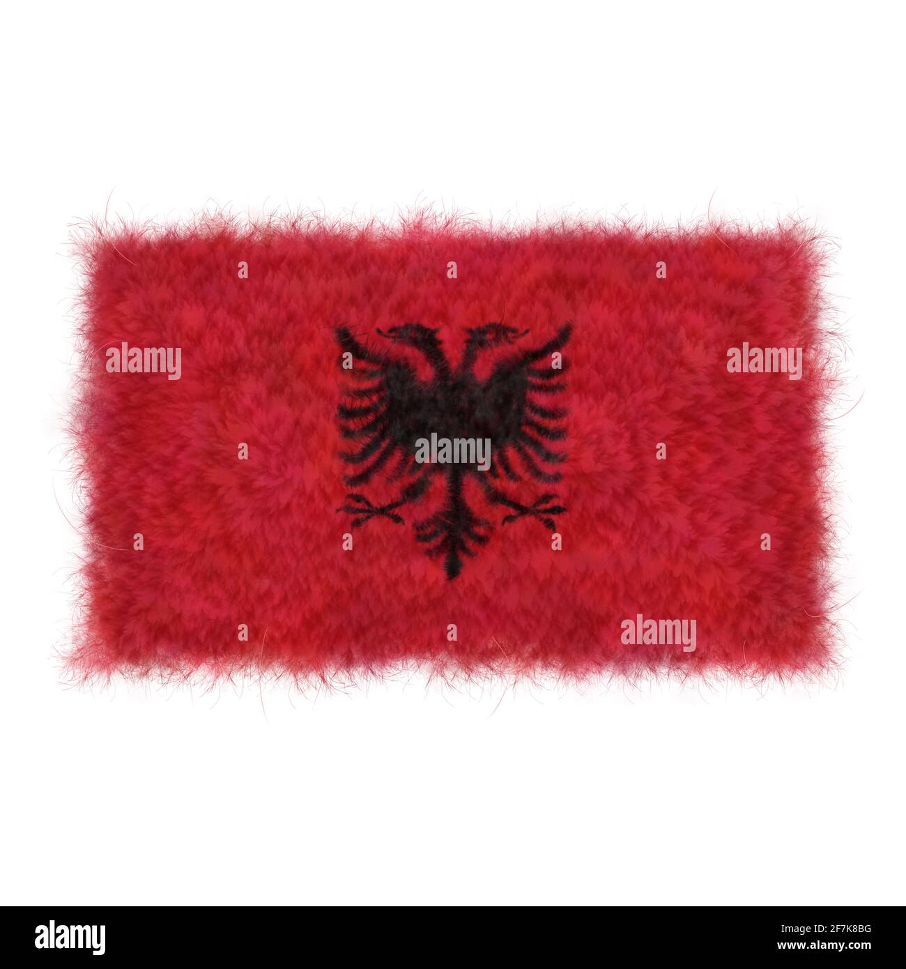 3D Illustration of Realistic Albania flag in Felt Fabric Stock Photo ...