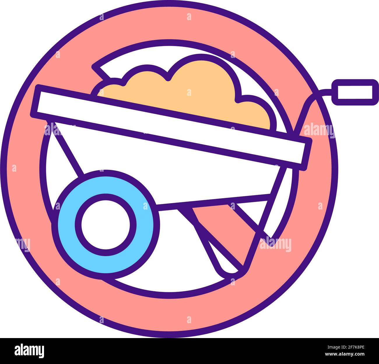 Construction works prohibition sign RGB color icon Stock Vector Image ...