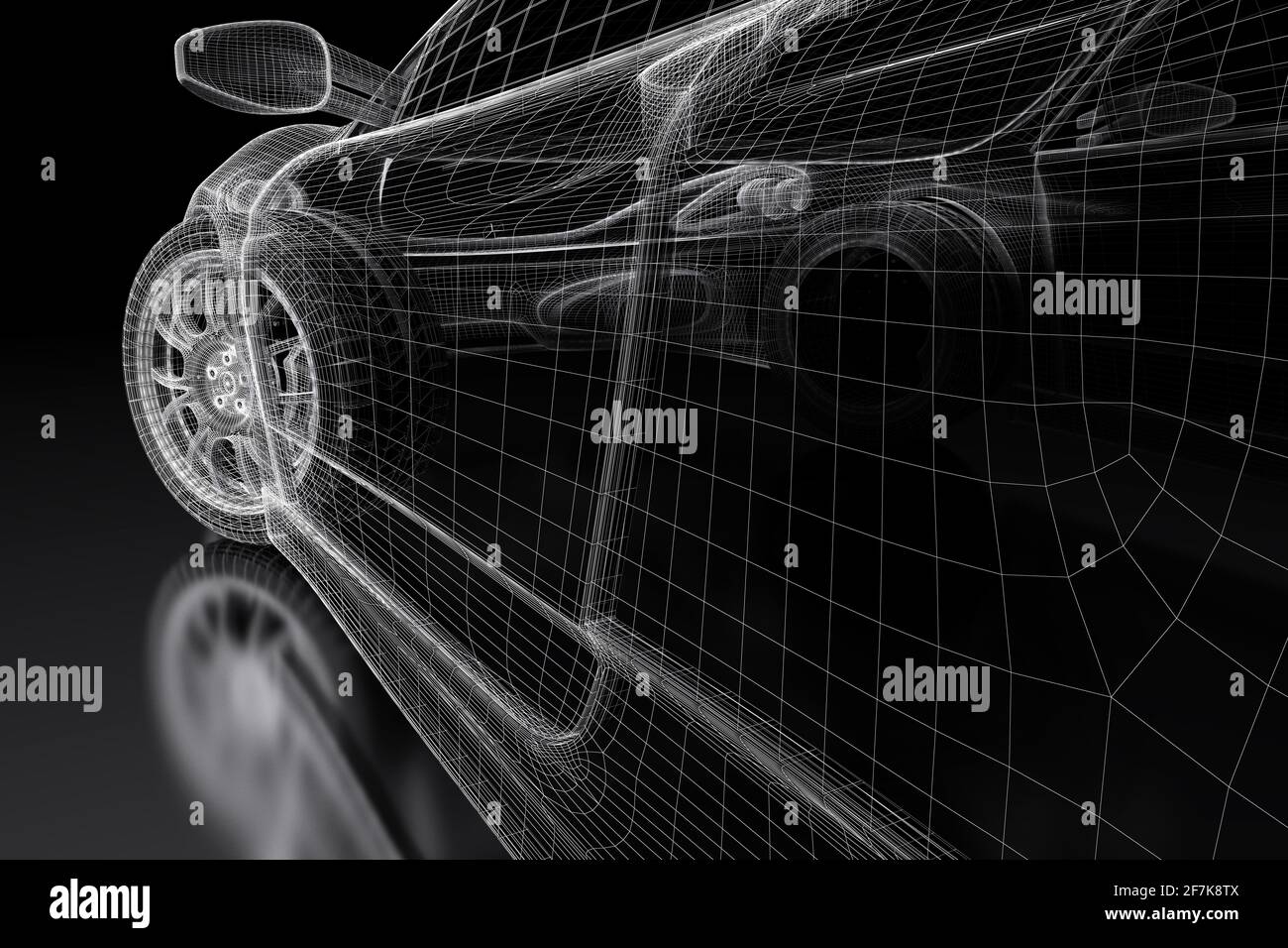 3d model car blueprint hi-res stock photography and images - Alamy