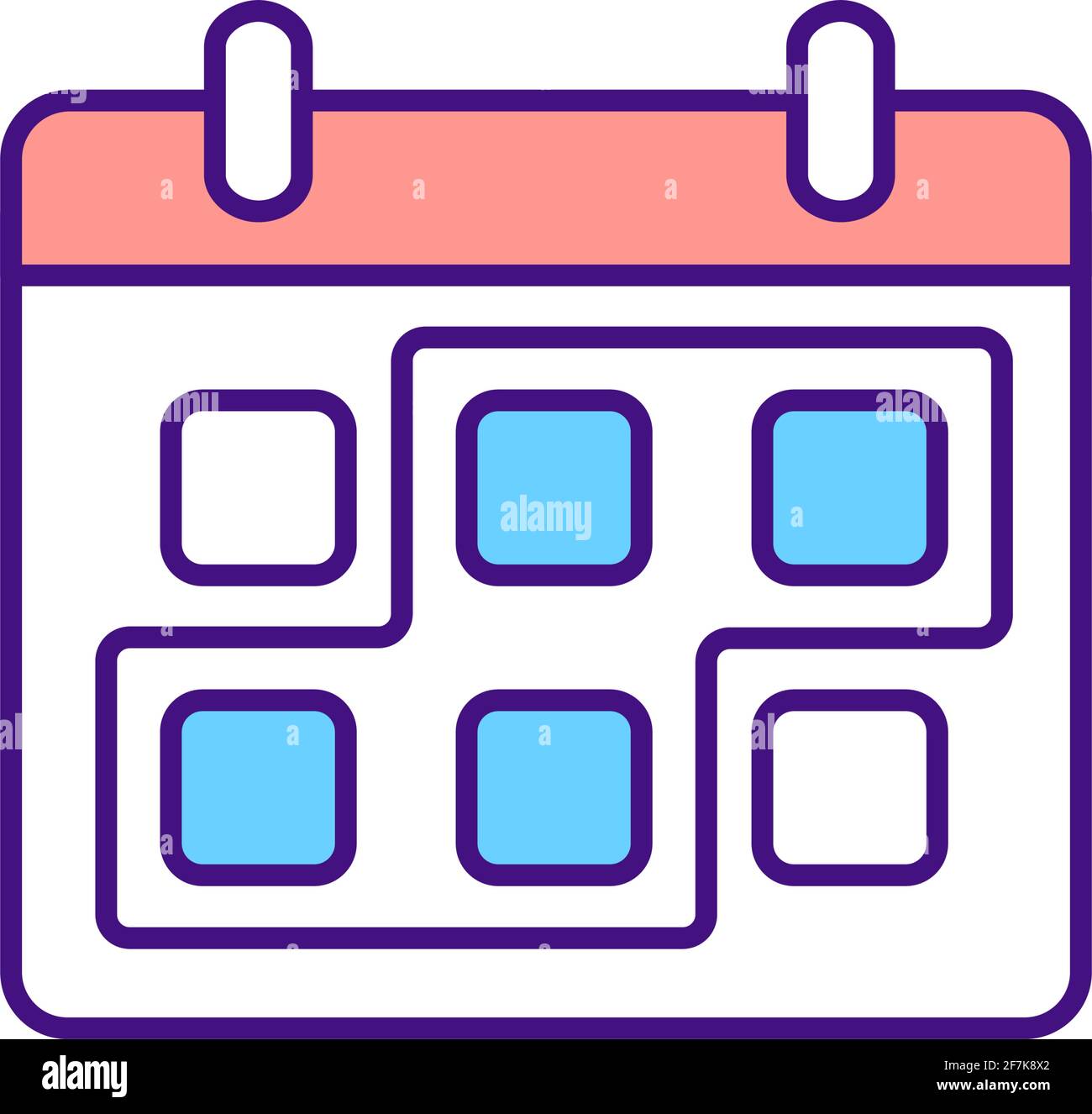 Period marked on calender RGB color icon Stock Vector Image & Art - Alamy