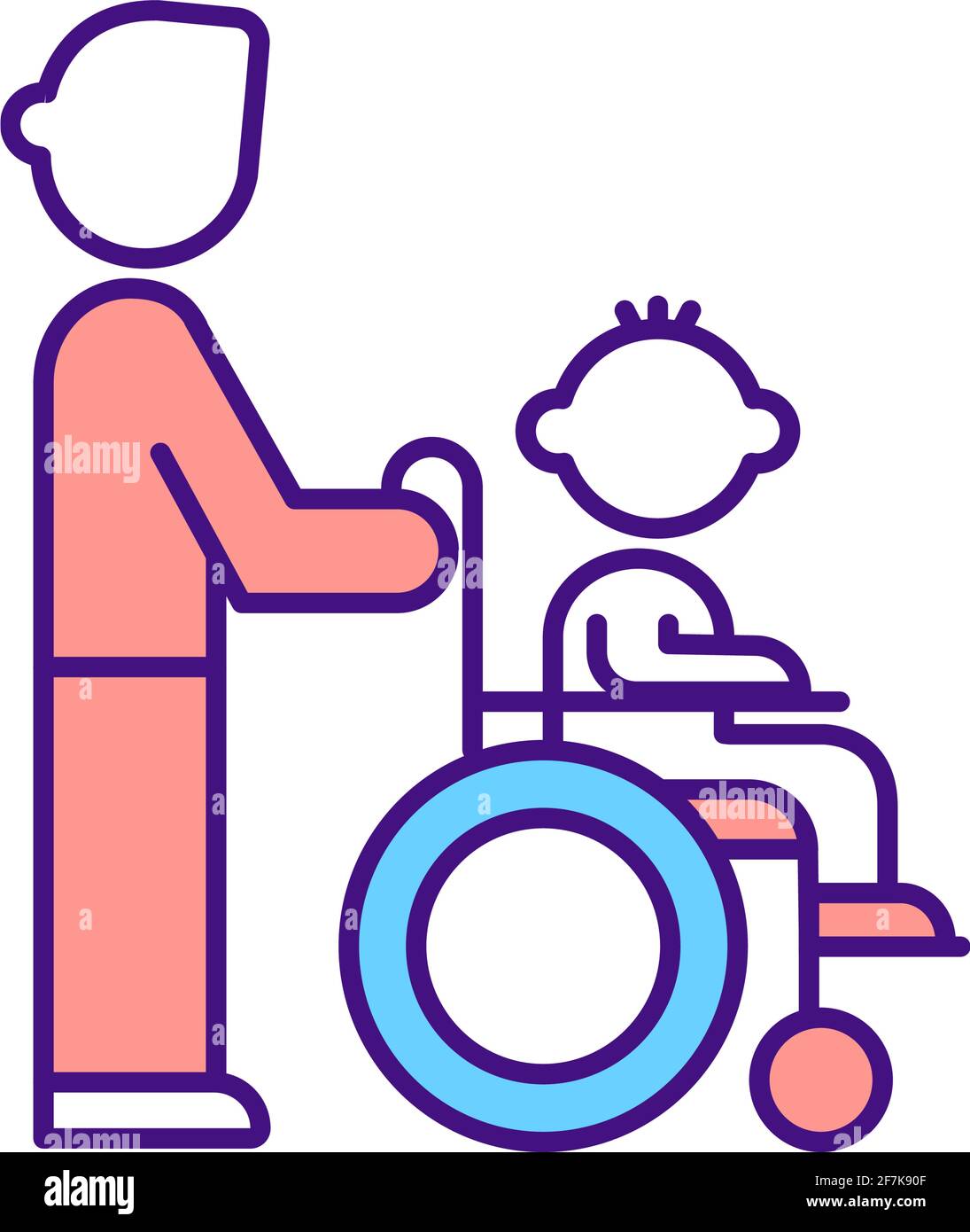Disabled son Stock Vector Images - Alamy