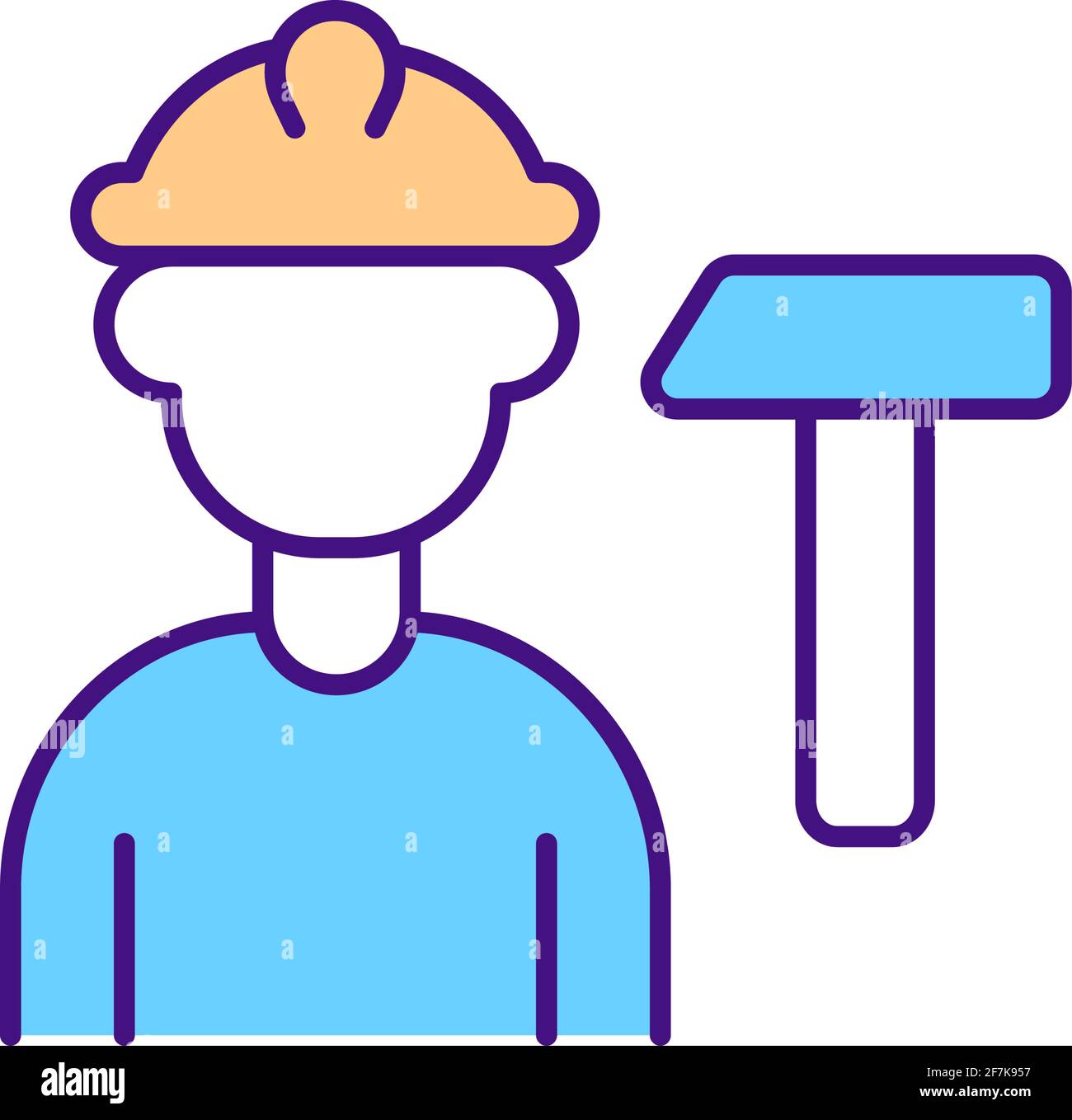 Construction worker RGB color icon Stock Vector Image & Art - Alamy