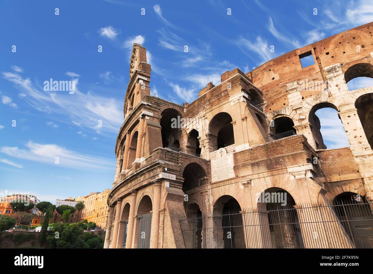 Rome, Italy. The Colosseum, famous ancient Roman amphitheater Stock ...
