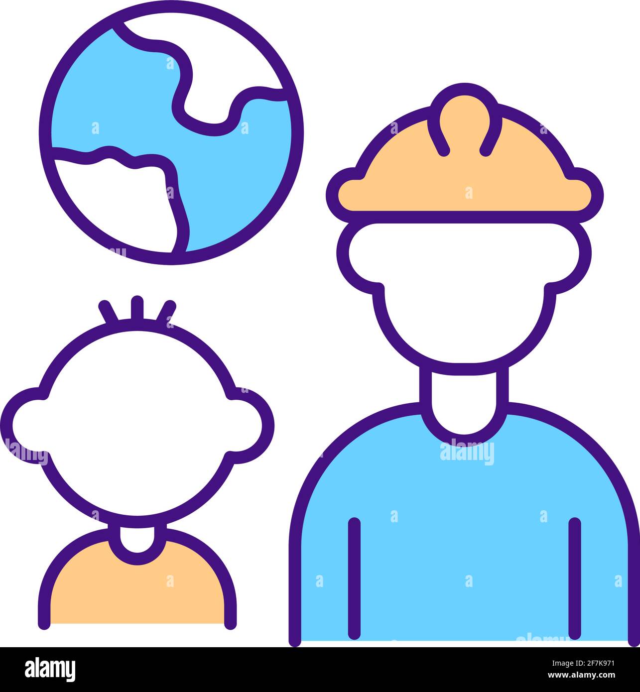 Migrant worker family RGB color icon Stock Vector Image & Art - Alamy