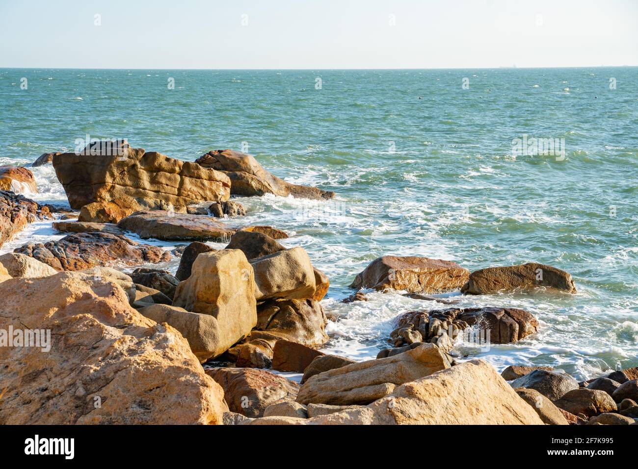 The rock coastline view at Nan'ao island in Guangdong province, China ...