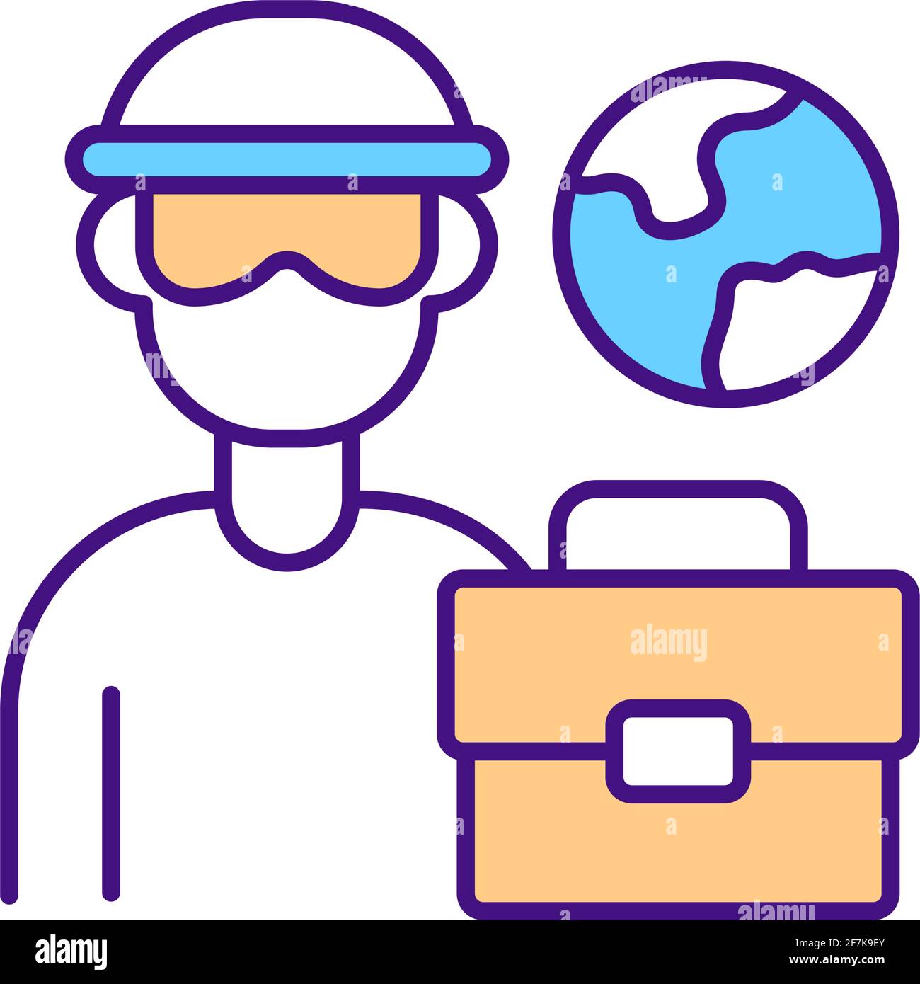 Fraud employment agency for migrant workers RGB color icon Stock Vector ...