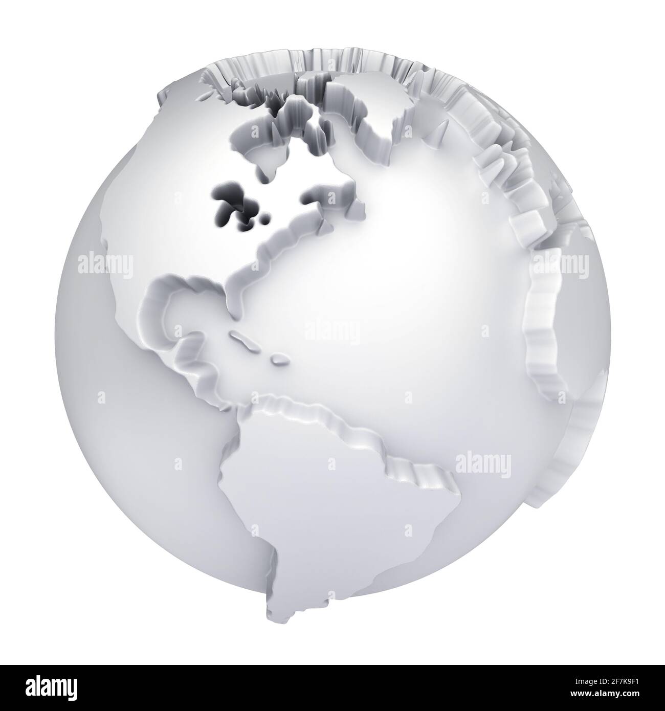 Earth globe map. Side of the North and South America. 3d image Stock ...