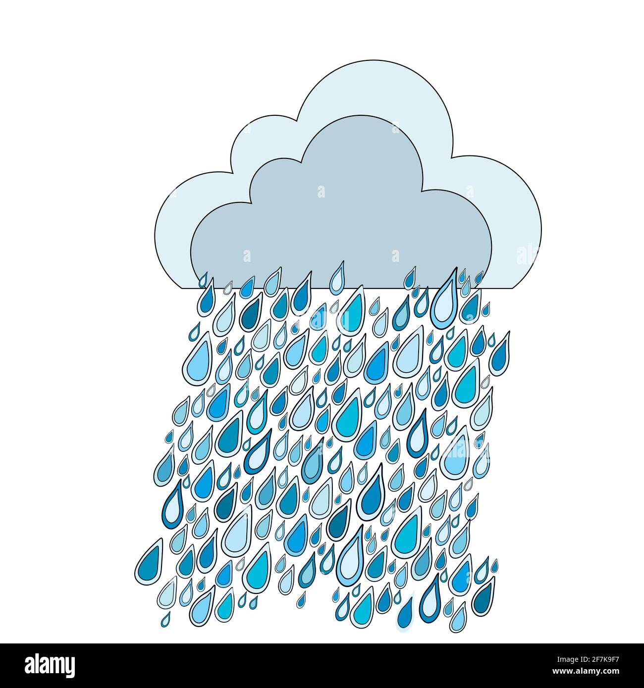Doodle cloud and rain drops Stock Vector Image & Art - Alamy