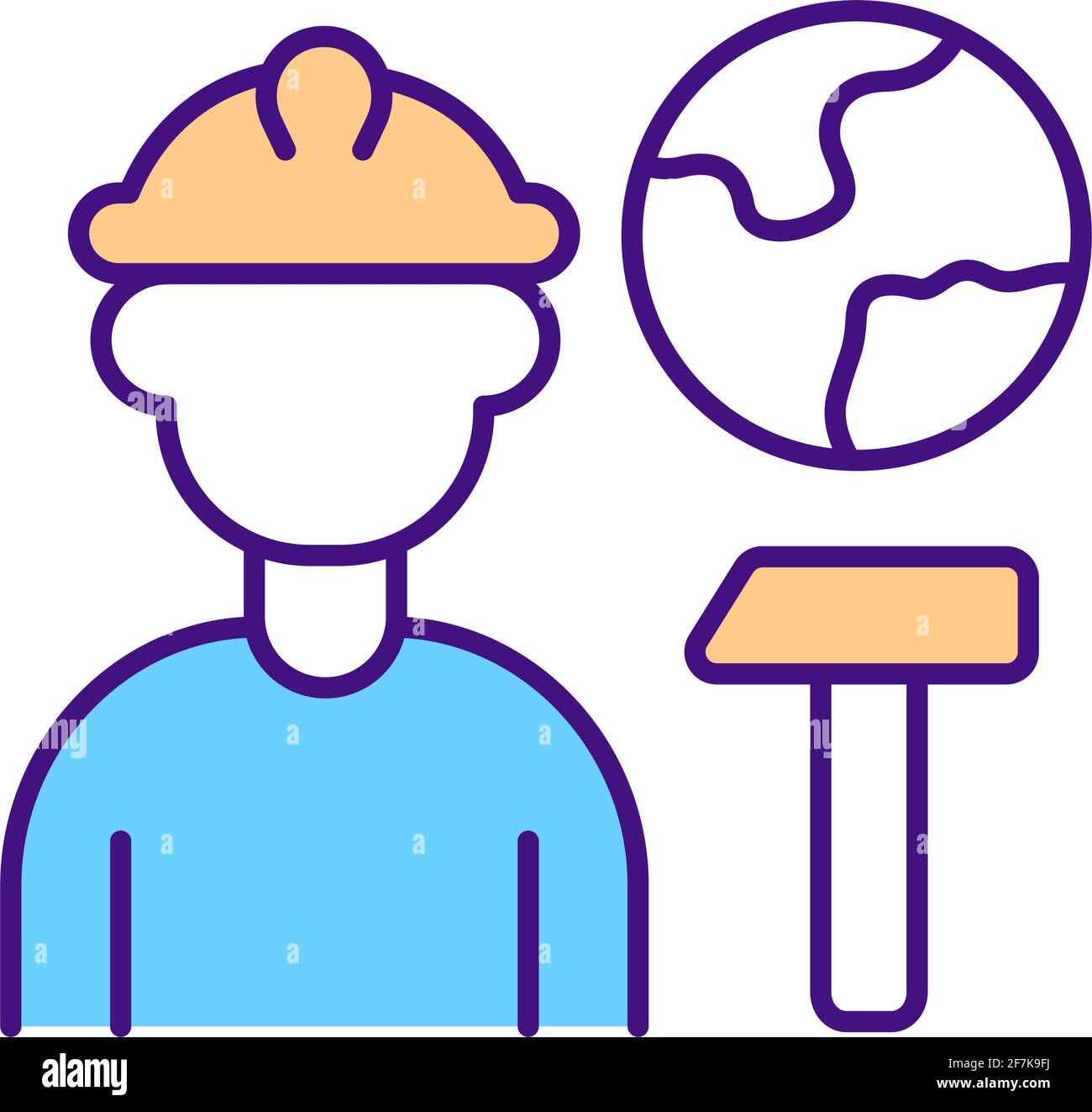 Migrant worker RGB color icon Stock Vector Image & Art - Alamy