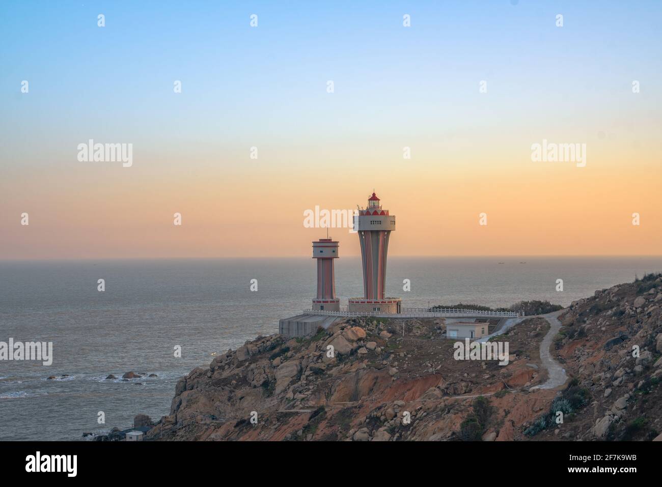 The lighthouse at the coast of Nan'ao island, in Guangdong province ...