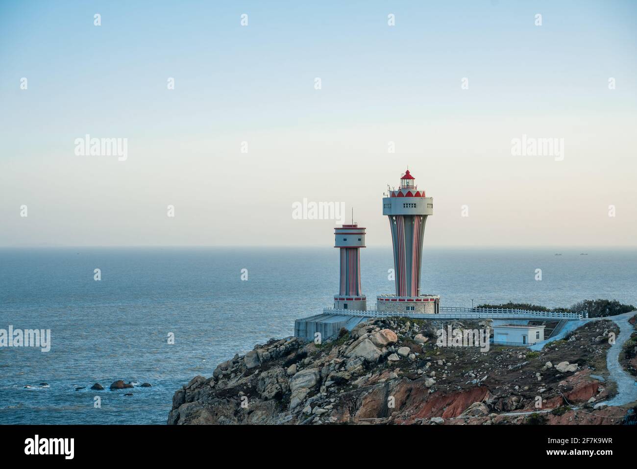 The lighthouse at the coast of Nan'ao island, in Guangdong province ...