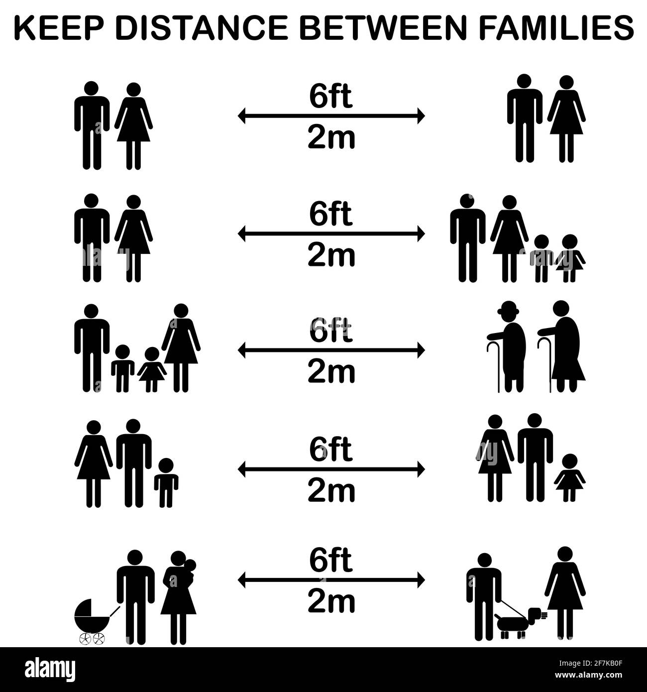 Social distancing concept keep distance Black and White Stock Photos ...