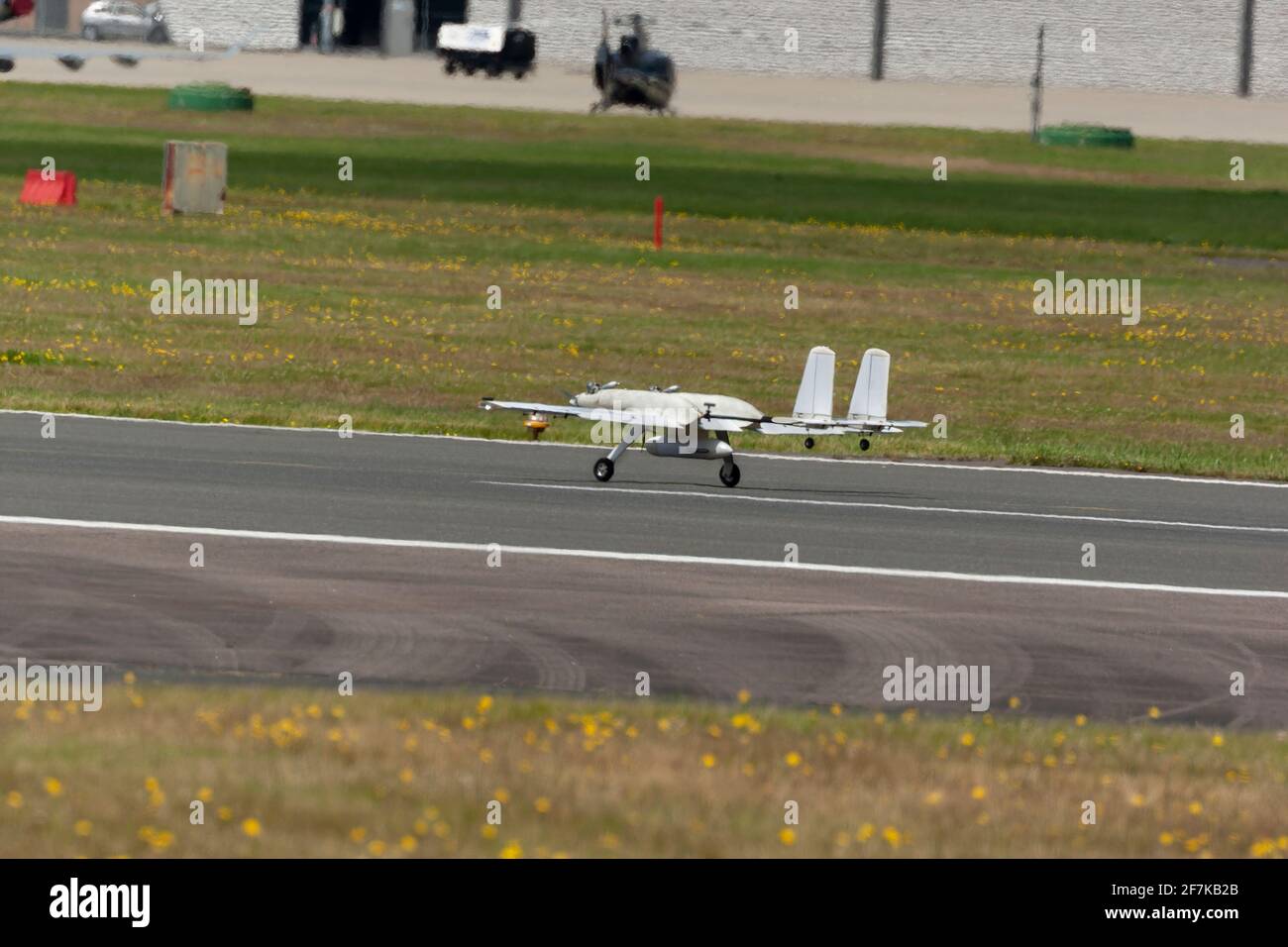 Edgley EA7 Optica Plane on the runway at the Farnborough Air Show 2016 ...