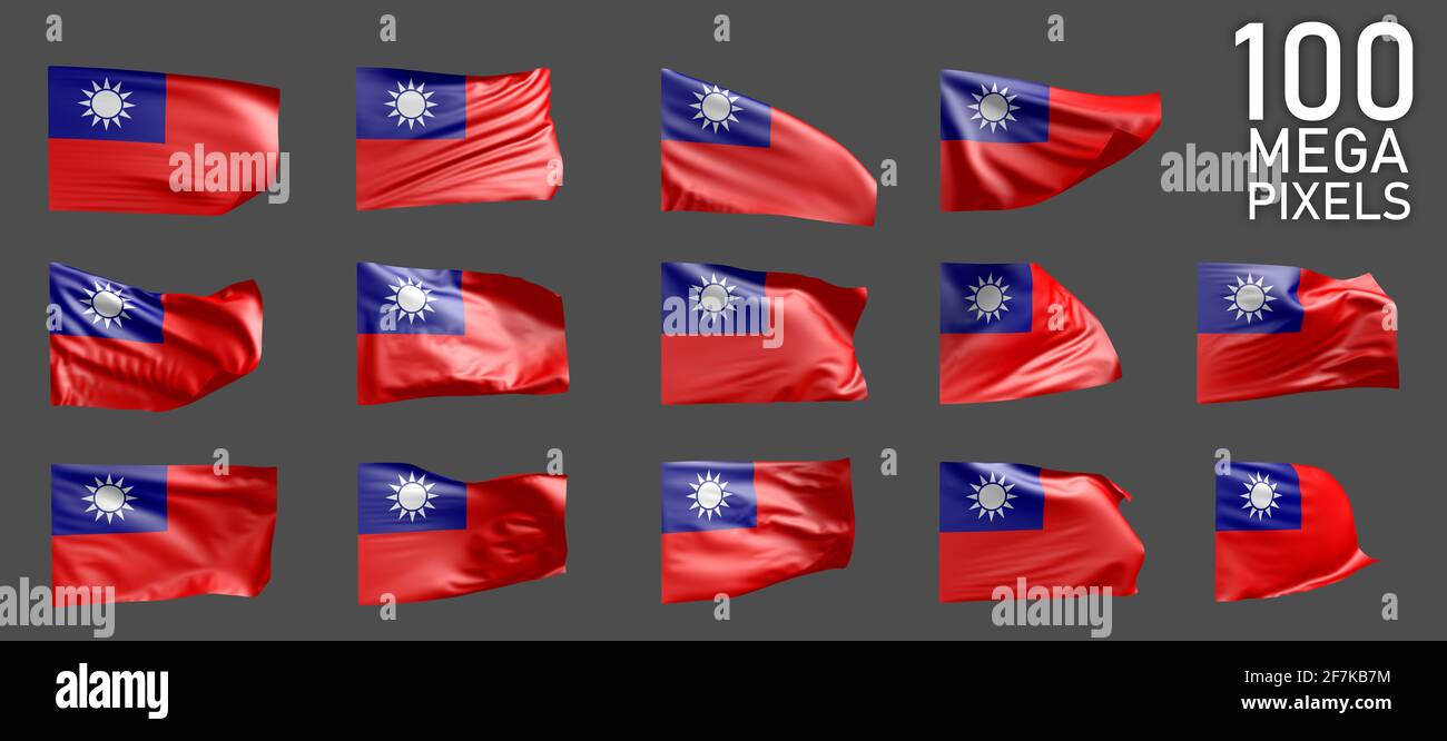 Taiwan Province of China flag isolated - different pictures of the ...
