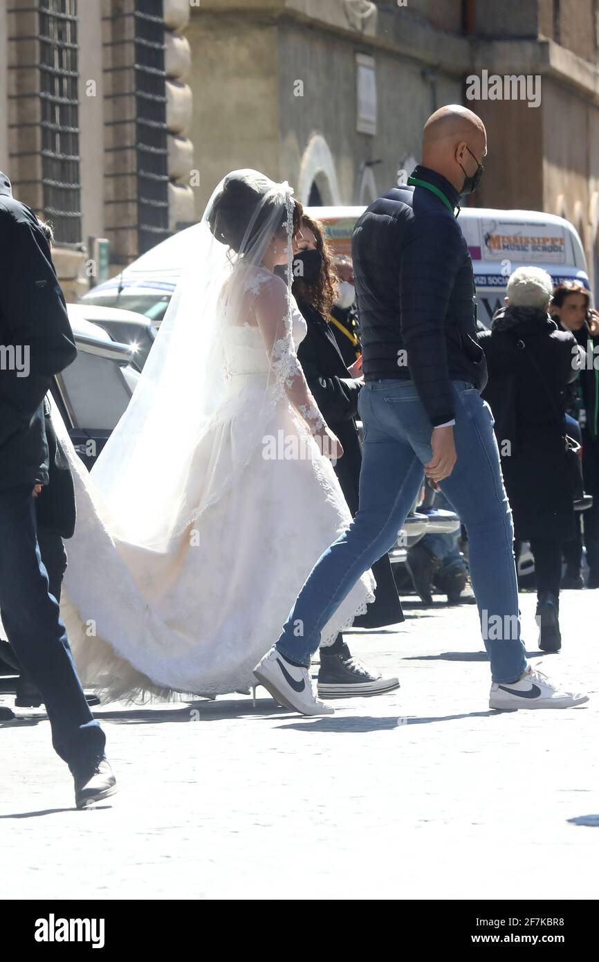 Rome, Italy. 08th Apr, 2021. Rome, film set "The house of Gucci ...
