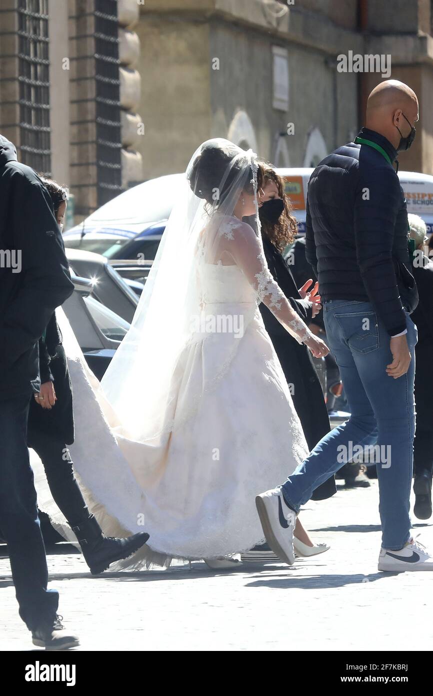 Rome, Italy. 08th Apr, 2021. Rome, film set "The house of Gucci ...