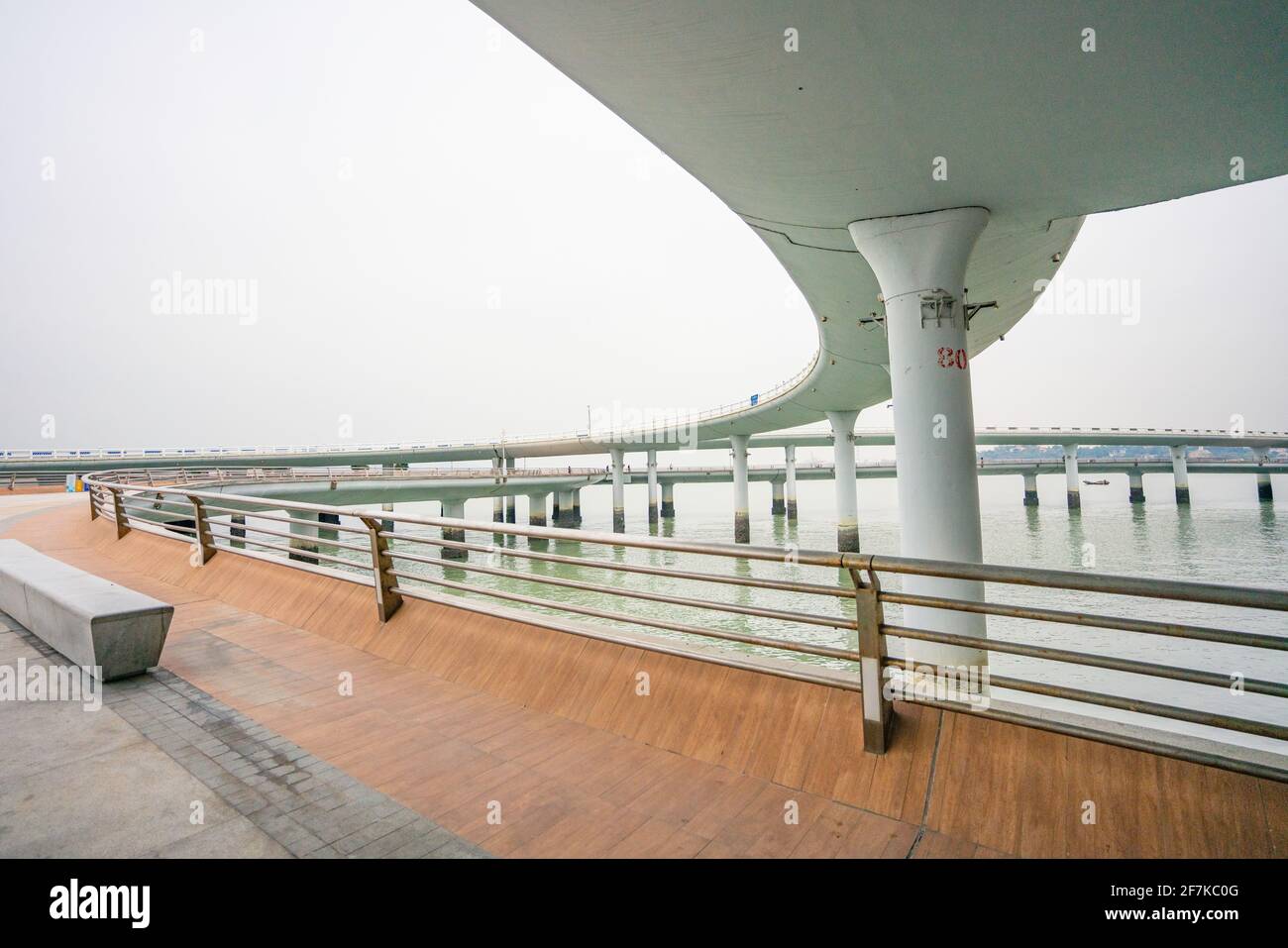 Yanwu bridge, a modern road bridge over sea in Xiamen, China Stock ...