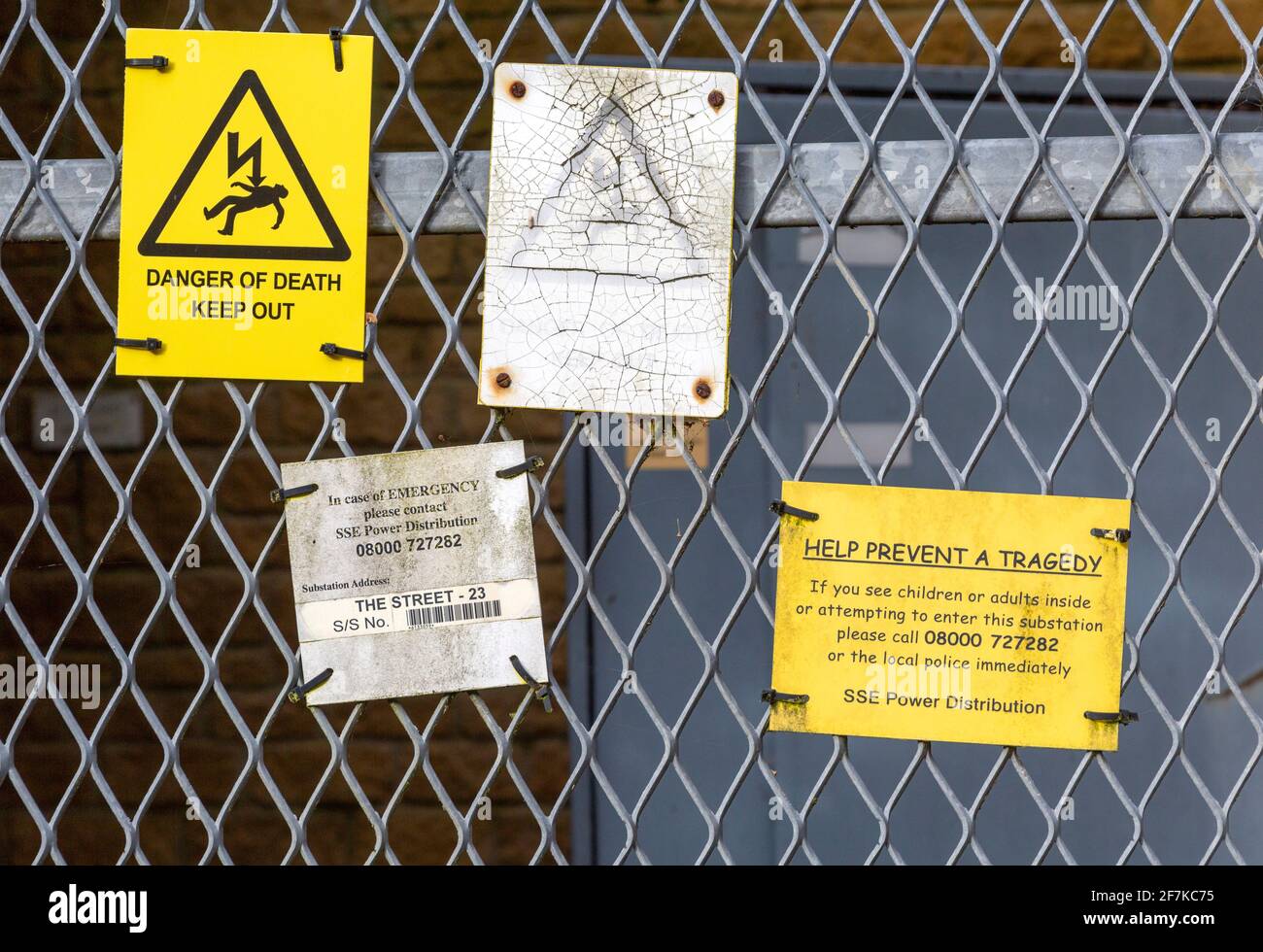 Warning sign at a substation hi-res stock photography and images - Alamy