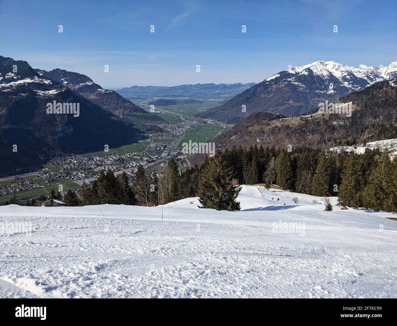 from the ski slopes in the spring. Schilt Fronnalp ski area inGlarus ...