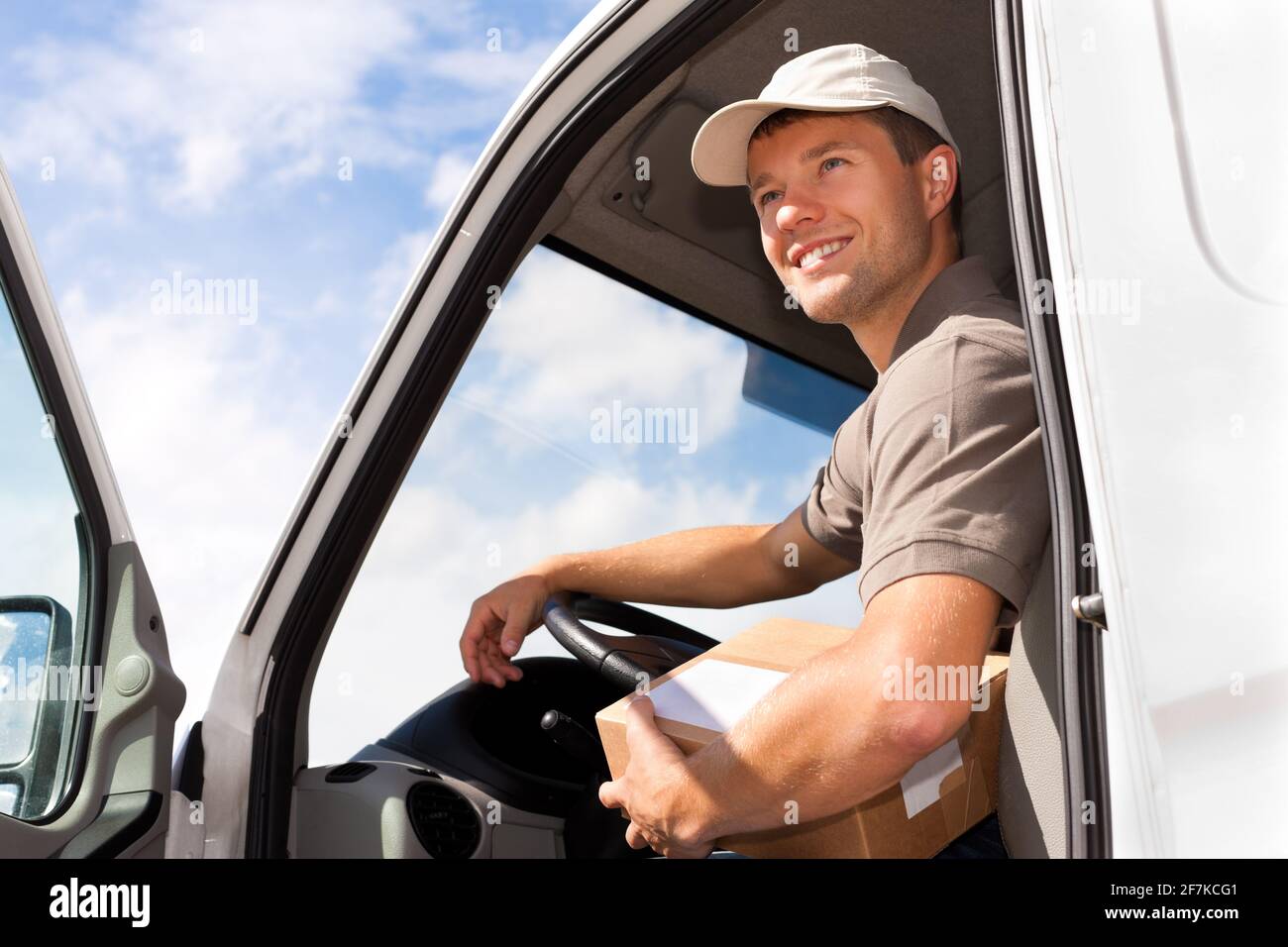 Postal service - delivery of a package through a delivery service Stock ...