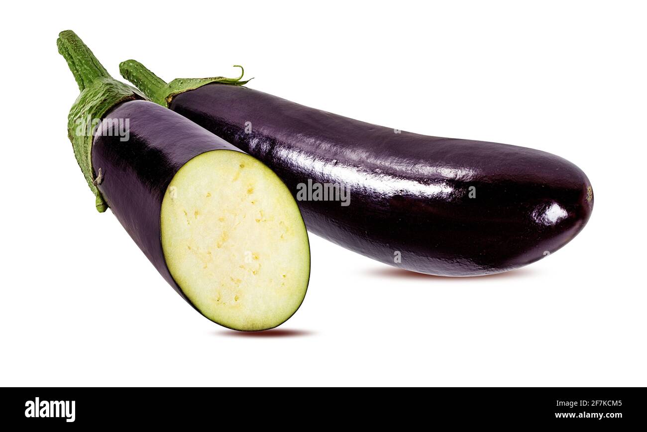 Eggplant aubergine isolated on white Stock Photo - Alamy