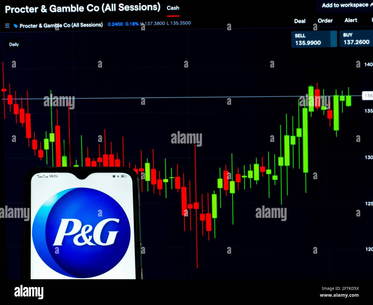 In this photo illustration, Procter & Gamble Company logo seen ...