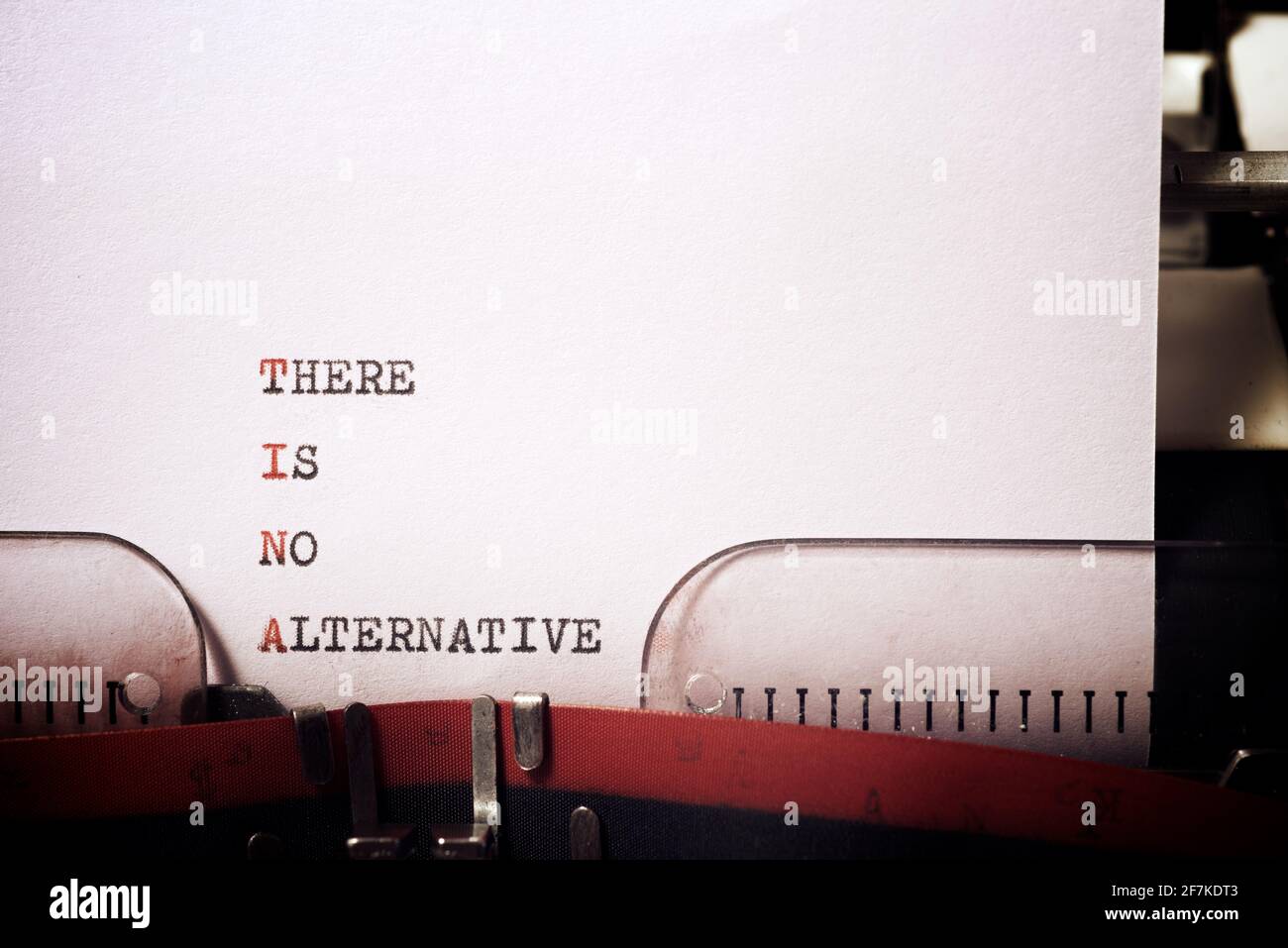 There is no alternative phrase written with a typewriter Stock Photo ...
