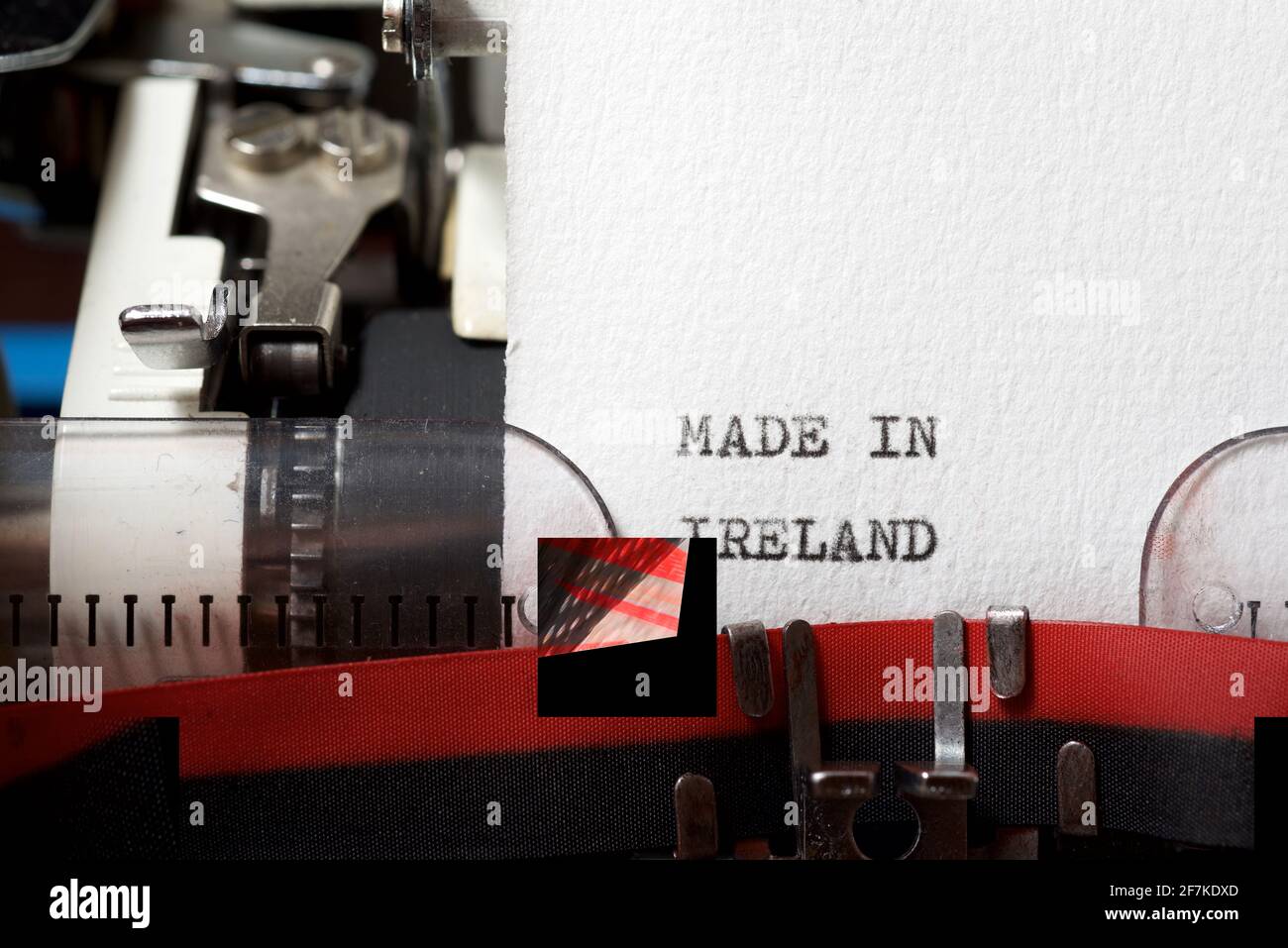 The sentence, made in Ireland, written with a typewriter Stock Photo ...