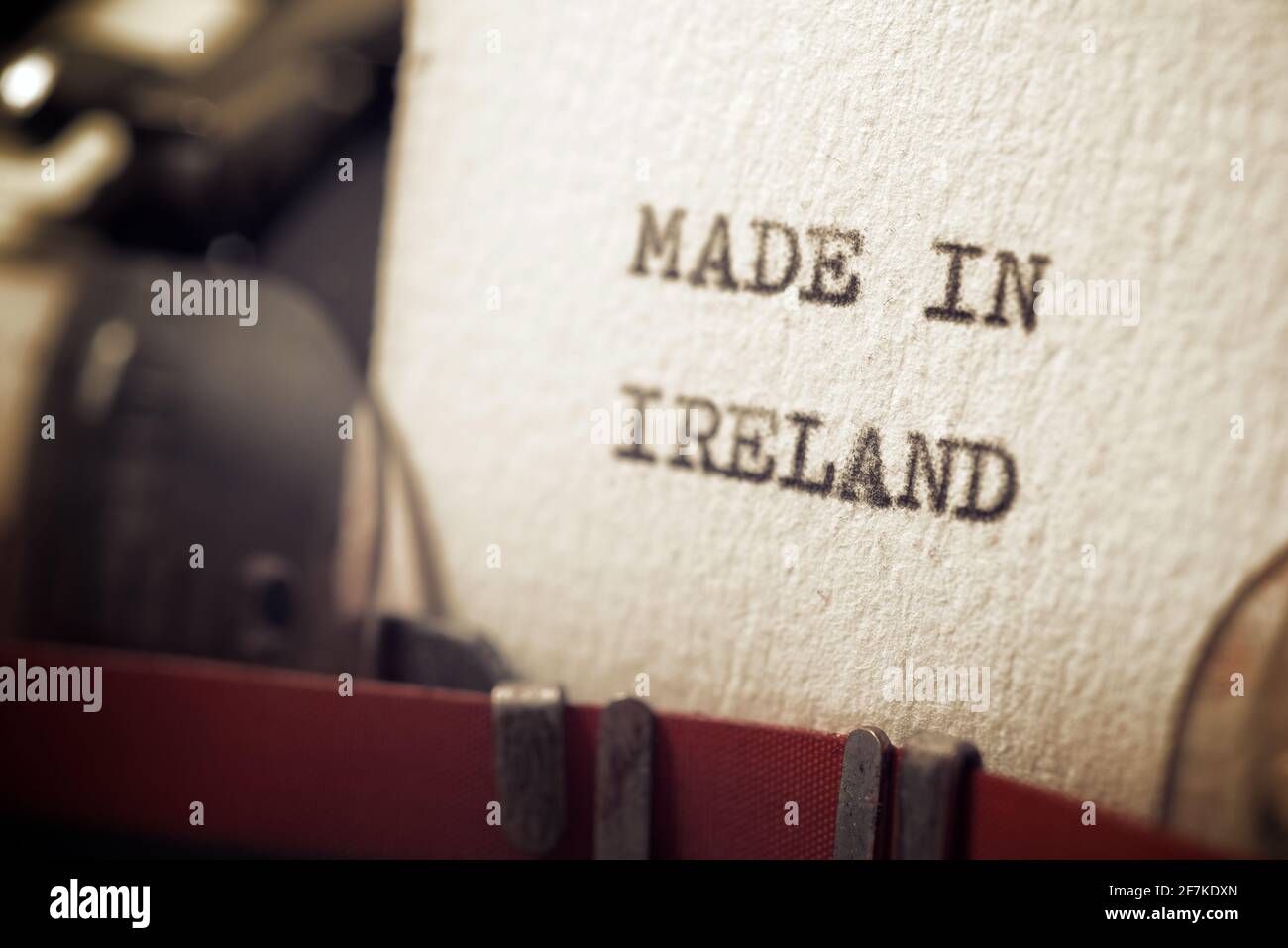 The sentence, made in Ireland, written with a typewriter Stock Photo ...