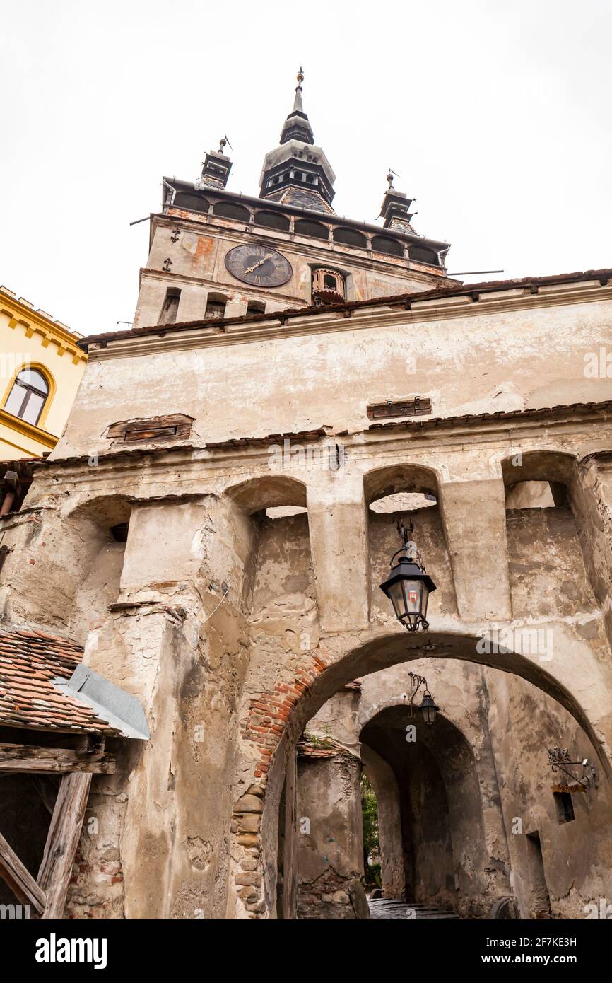 Clock Tower at the entry point to the citadel of Sighisoara ...