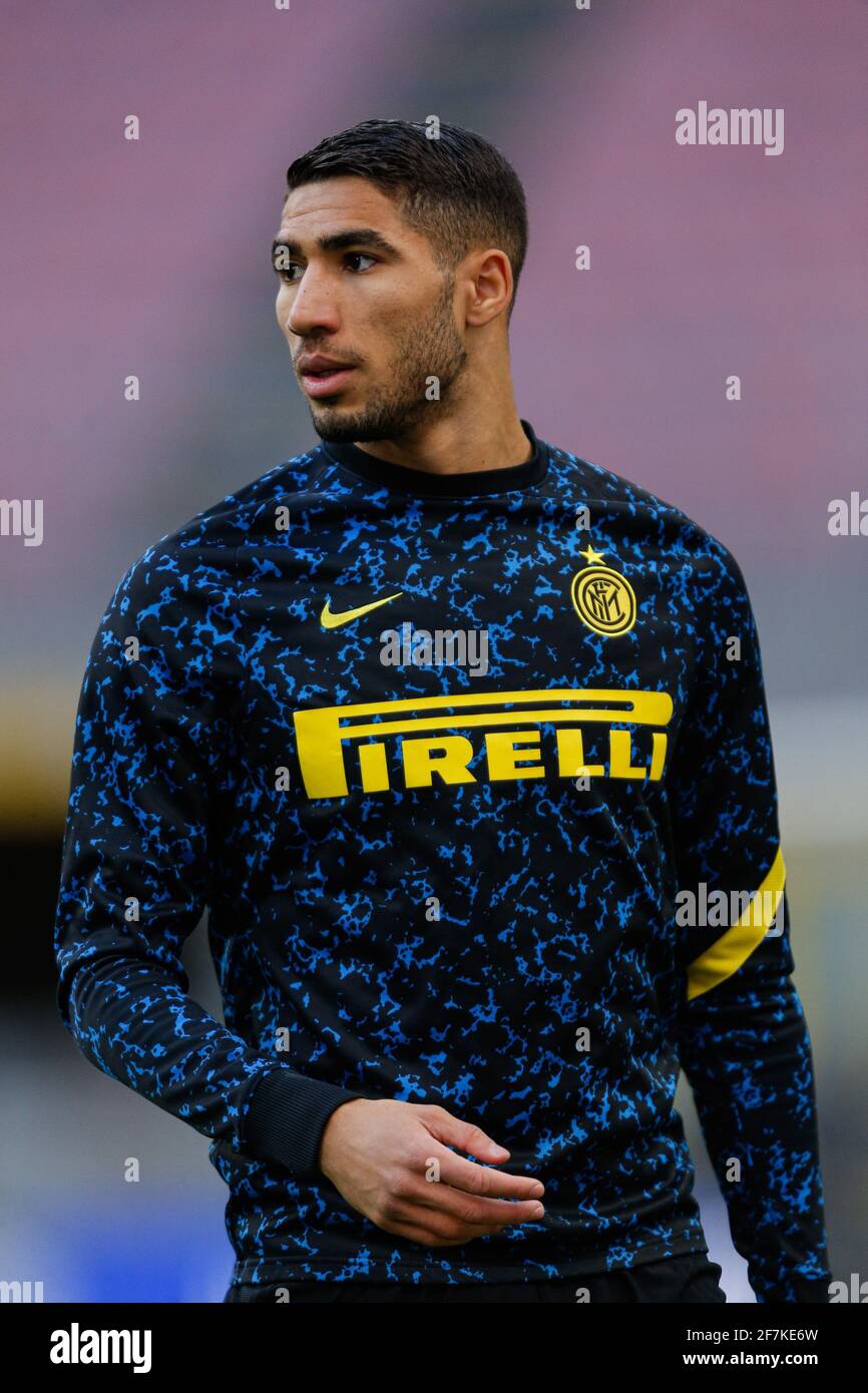 Achraf Hakimi (FC Internazionale) warming up before the match during ...