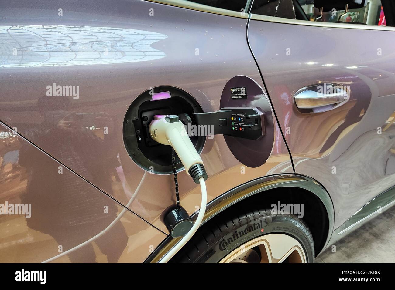 SHANGHAI, CHINA - APRIL 8, 2021 - A Denza Tengse X car is displayed at ...