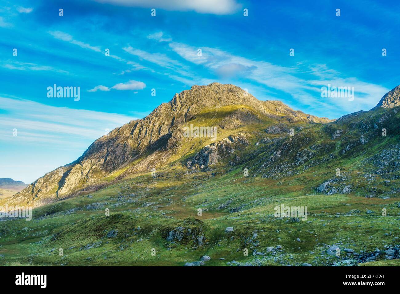 A profile view of Tryfan in Snowdonia National Park, North Wales, UK ...
