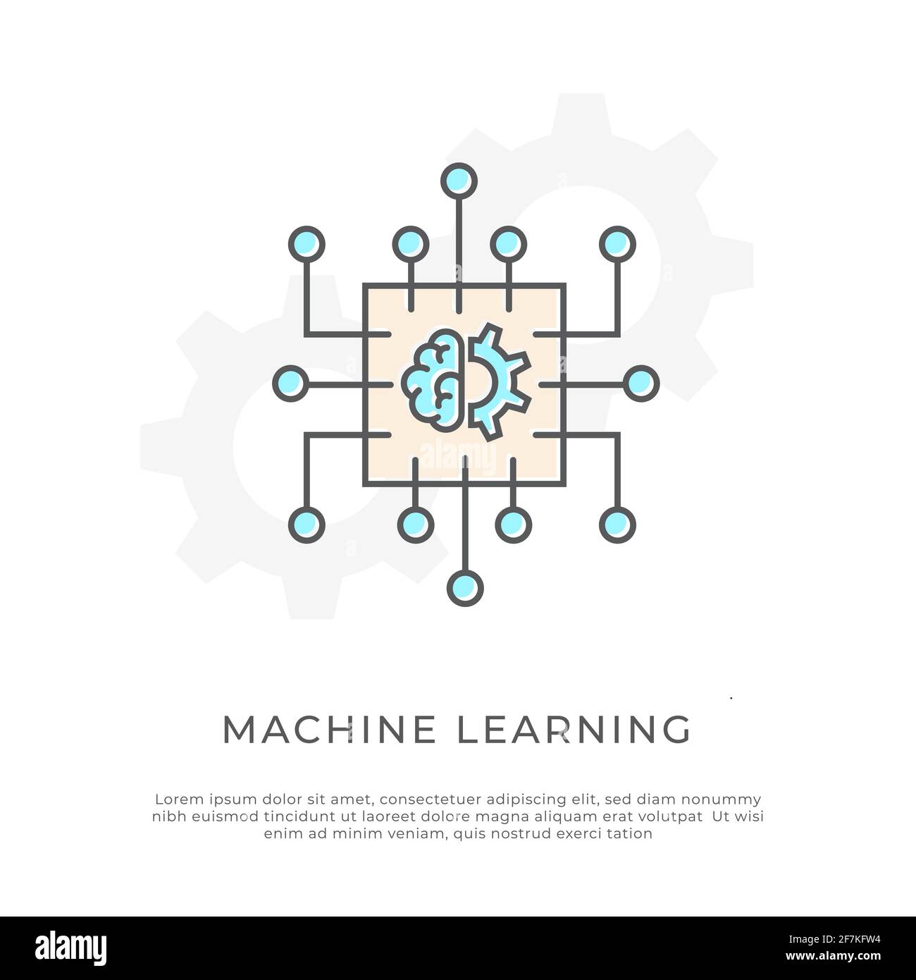Modern machine learning vector ilustration. Learning data network ... Modern machine learning vector ilustration. Learning data network ...