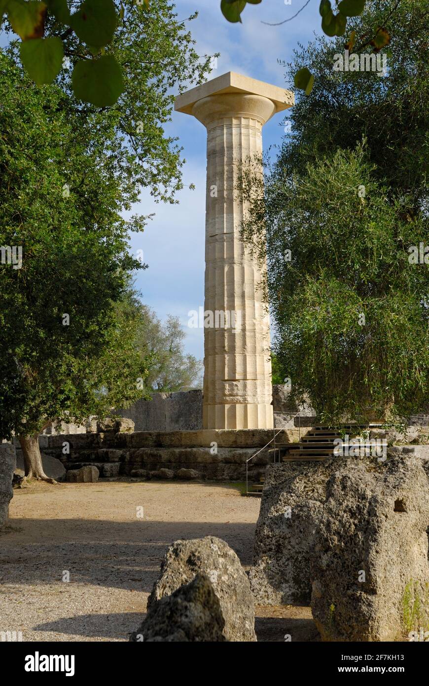 ruins of ancient Olympia, temple of Zeus, Greece, Europe Stock Photo ...