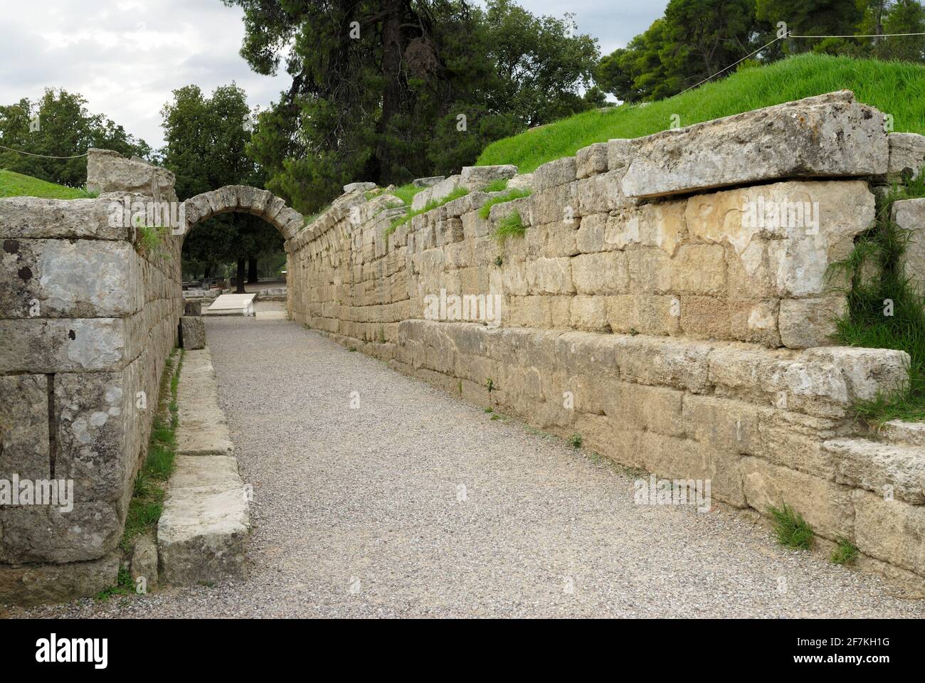 ruins of ancient Olympia, Crypt (arched way to the stadium), Greece ...