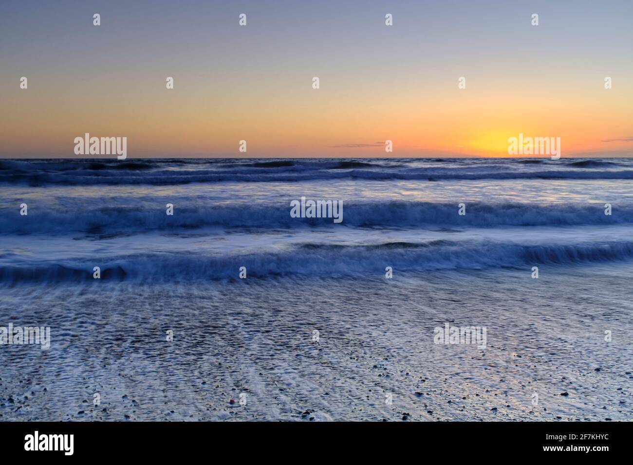 A gorgeous sunset at Rhosneigr, Anglesey, North Wales, UK Stock Photo ...