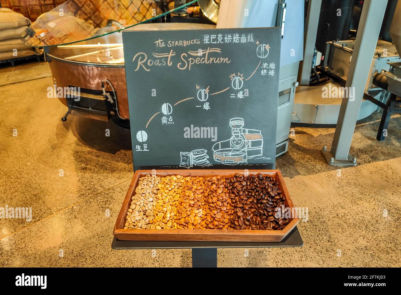 SHANGHAI, CHINA - APRIL 8, 2021 - Staff members work in front of huge ...