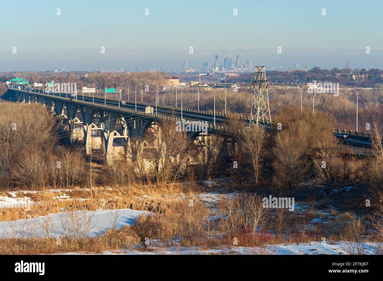 landmark mendota bridge spanning minnesota river and minneapolis ...