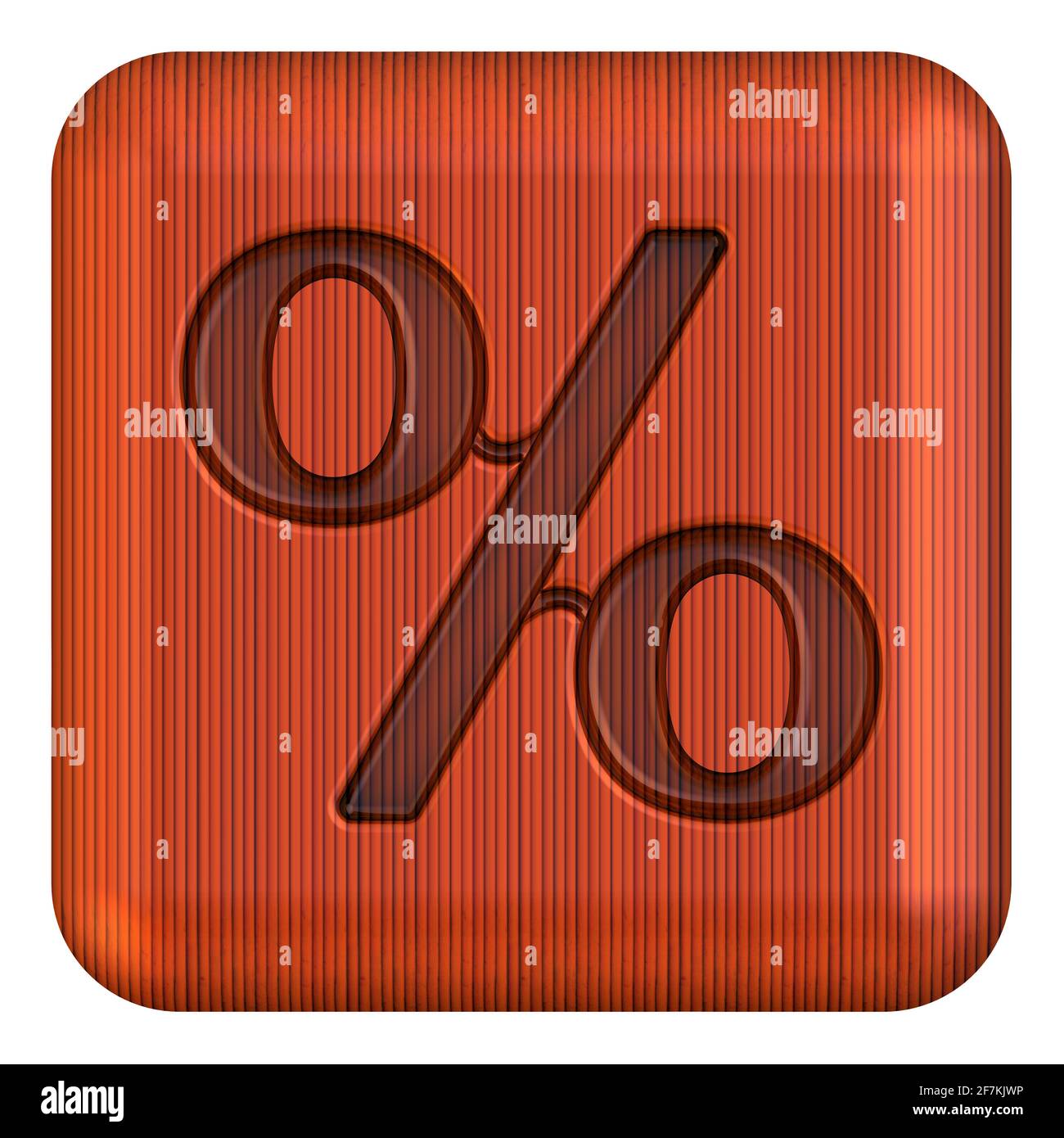 Wooden cube with percent symbols. Wooden cube with an embossed percent ...
