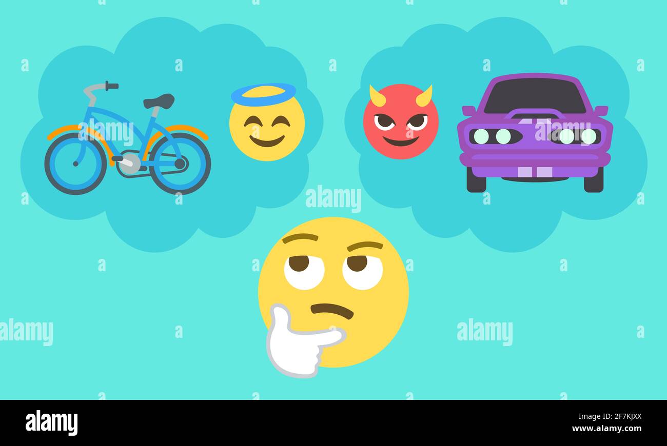 Emoticon smiley yellow thinking hi-res stock photography and images - Alamy