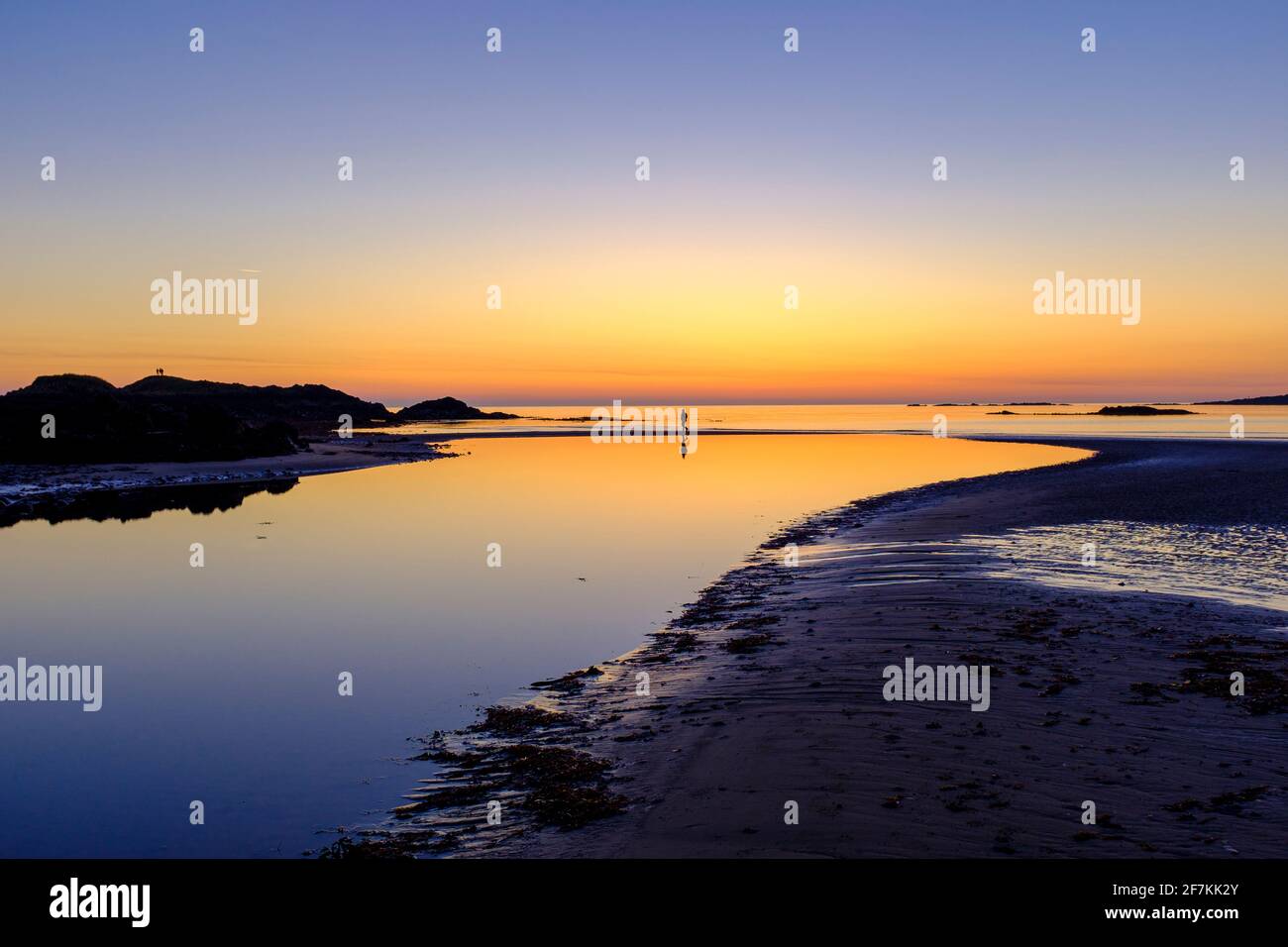 A gorgeous sunset at Rhosneigr, Anglesey, North Wales, UK Stock Photo ...