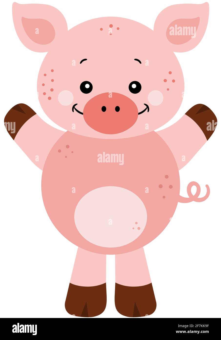 Cute happy pig isolated on white Stock Photo - Alamy