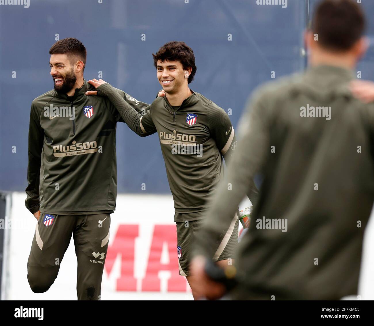 Atletico de Madrid's Yannick Carrasco (l) and Joao Felix during ...