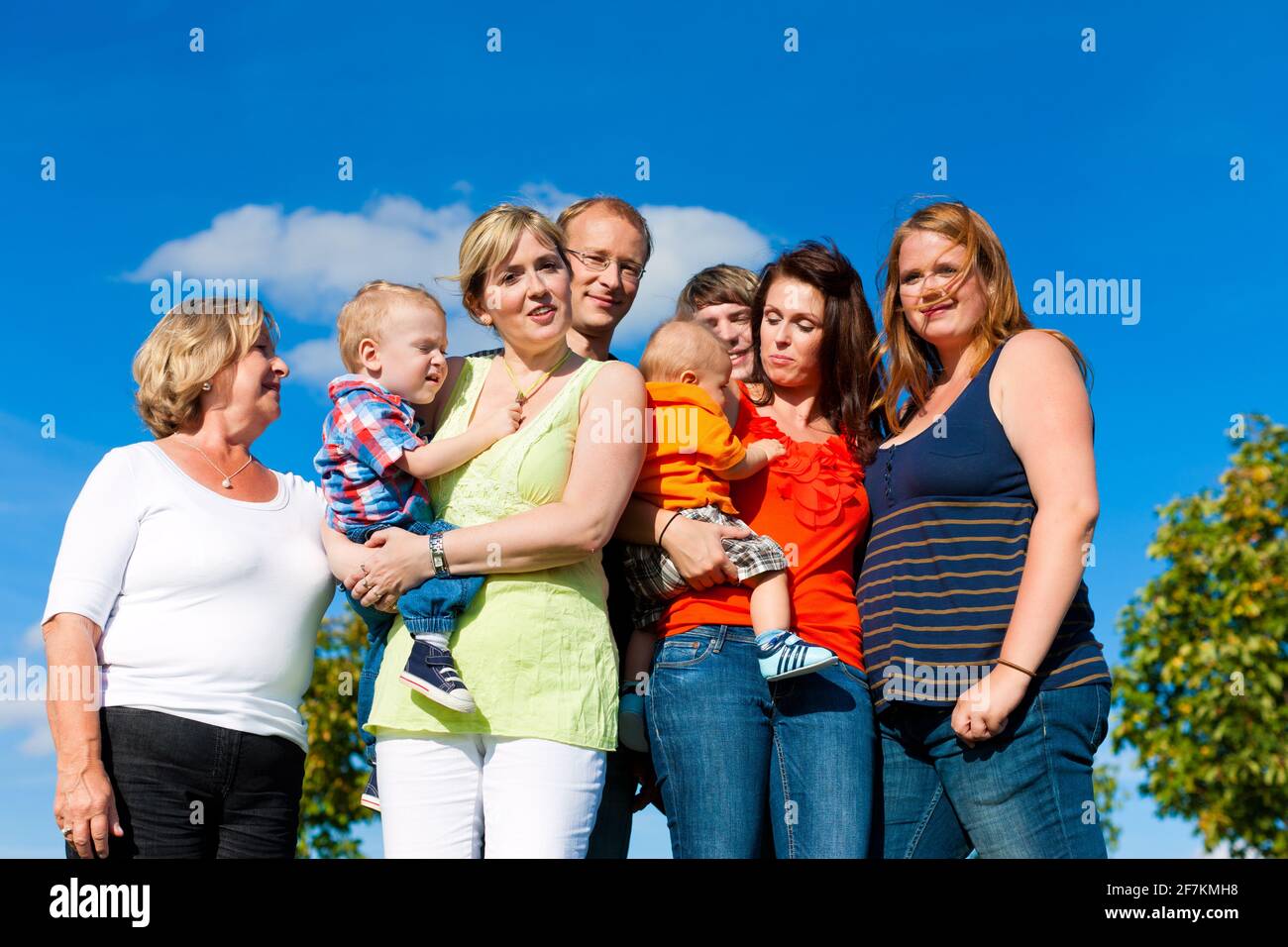 Family and multi-generation - mother, father, children and grandmother ...